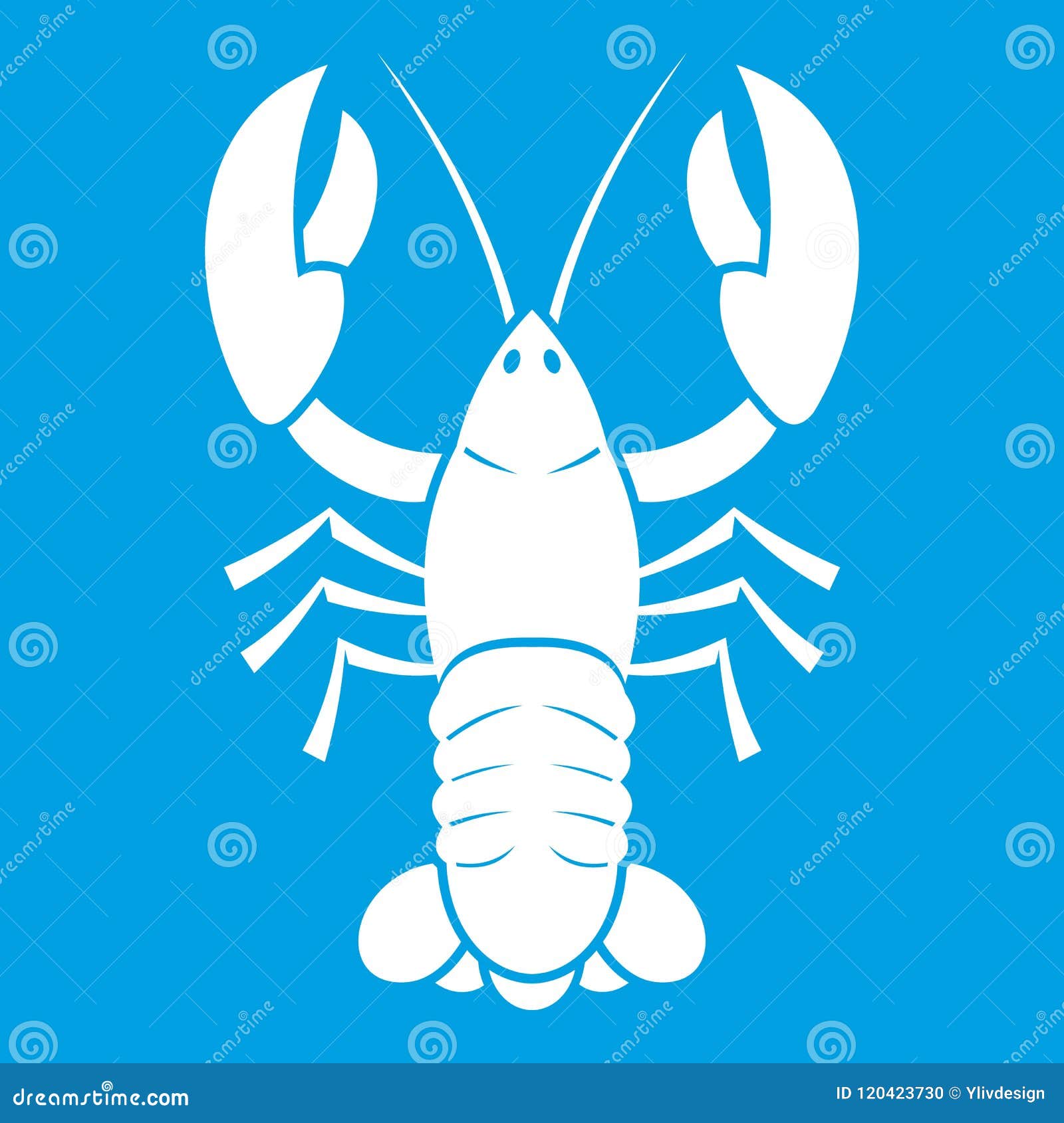 Crawfish icon white stock vector. Illustration of freshwater - 120423730