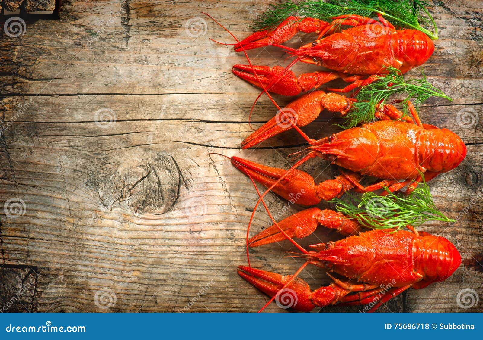 Crawfish. Red Boiled Crayfish on a Wooden Table Stock Photo - Image of ...