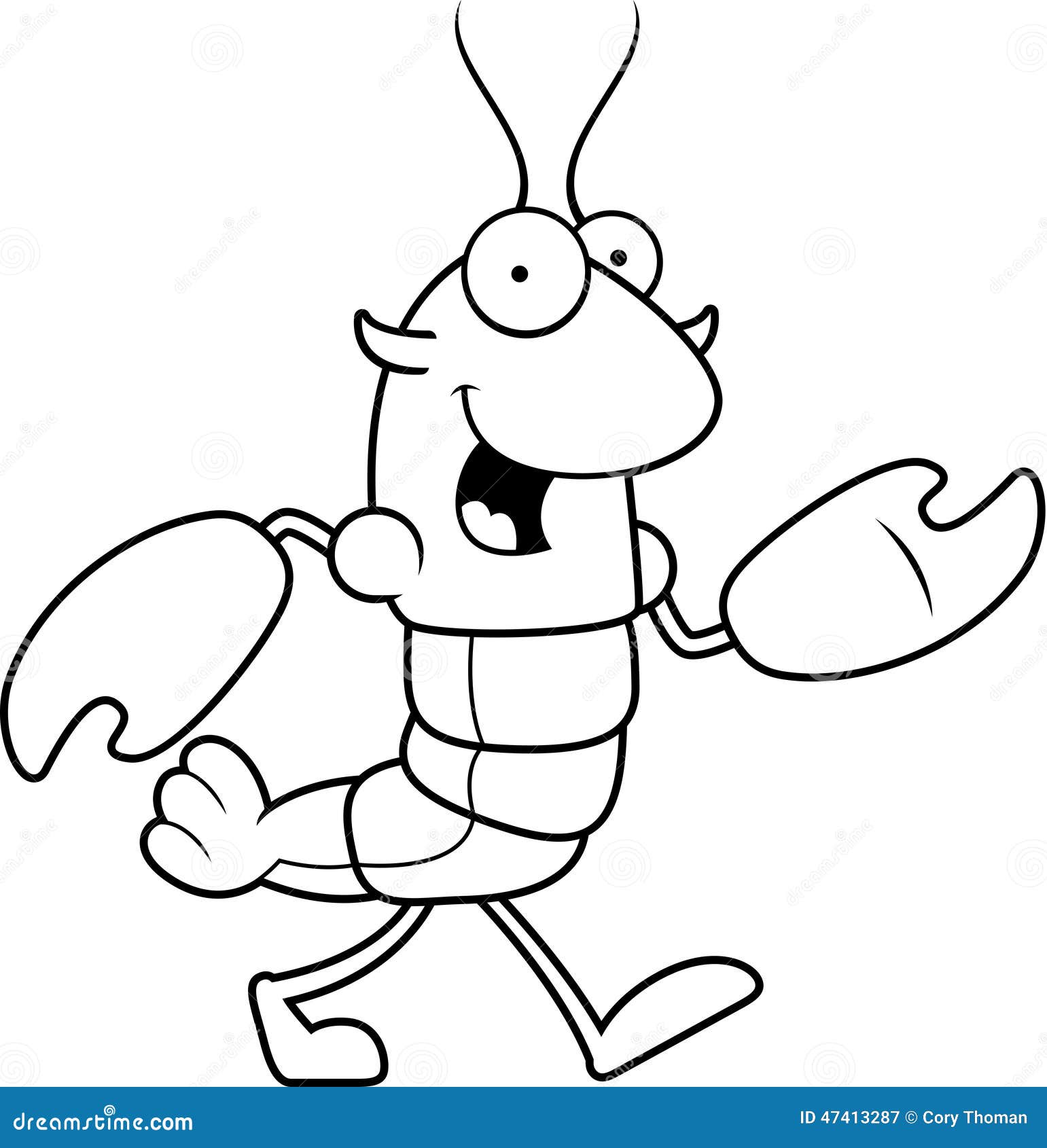 Crawfish Walking stock vector. Illustration of crawdad - 47413287