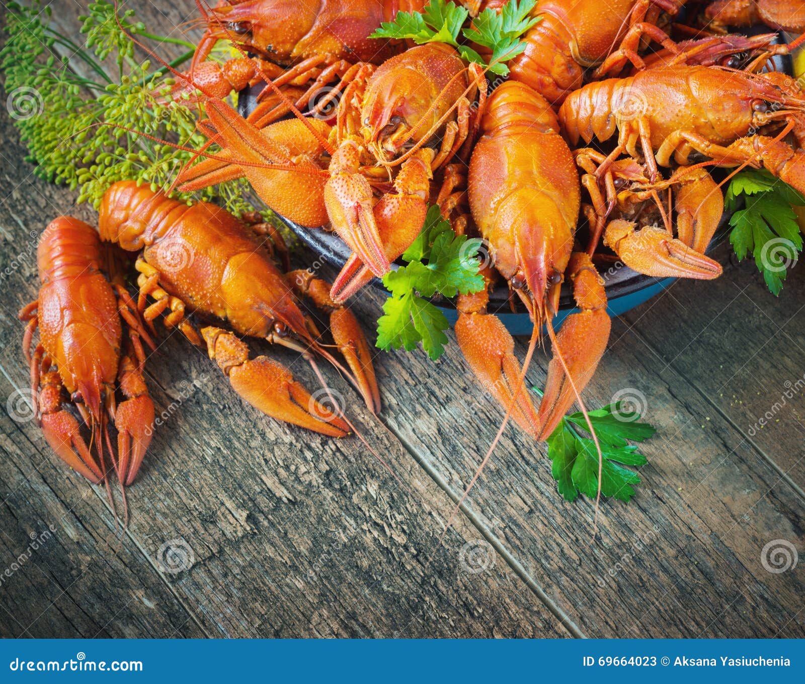 Crawfish on Wooden Background Stock Image - Image of fresh, dinner ...