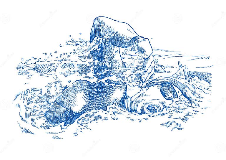 Crawl stock vector. Illustration of drawing, silhouette - 25367252