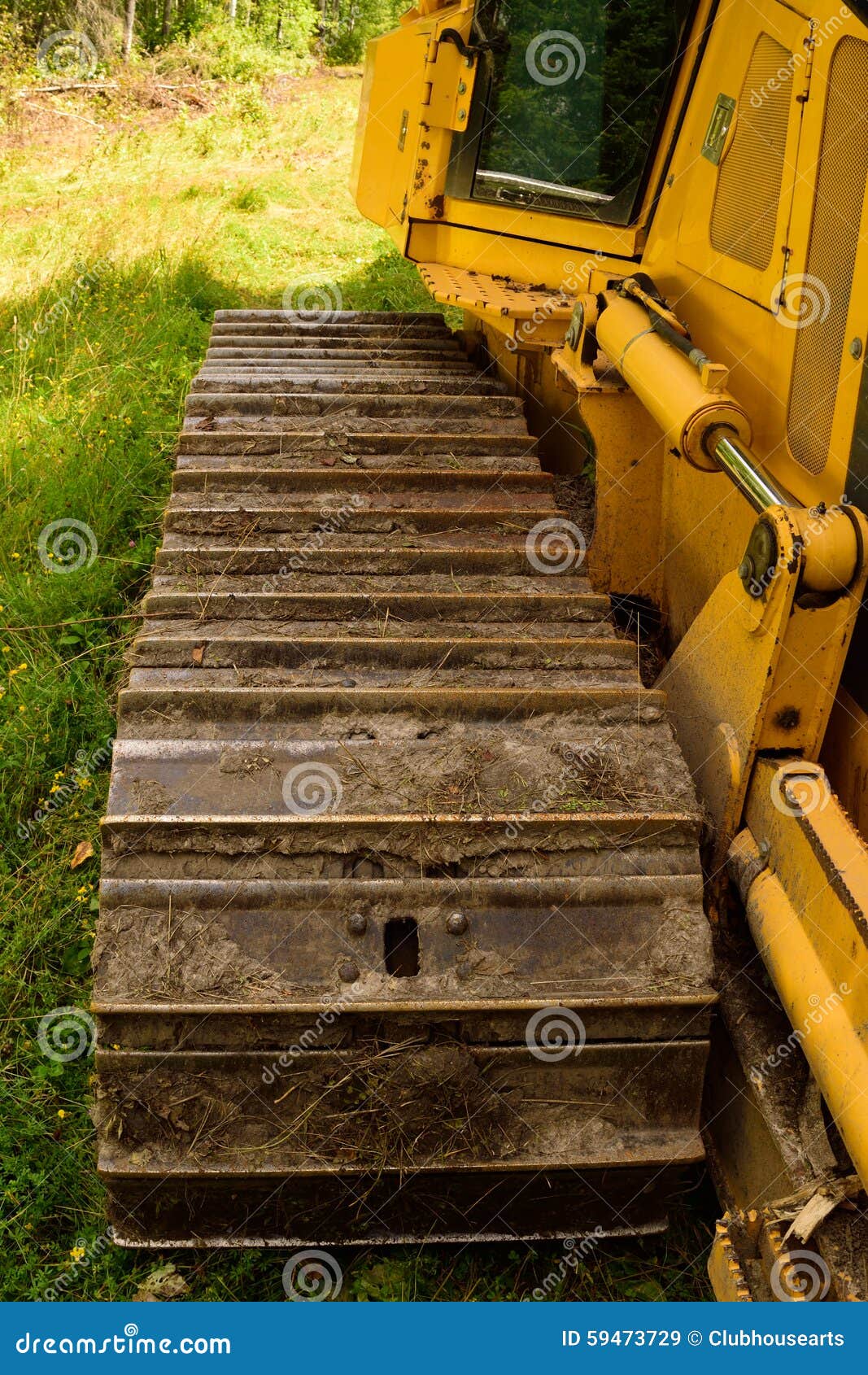 Crawler (continuous Tracked Tractor) Bulldozer Track Detail. Stock ...