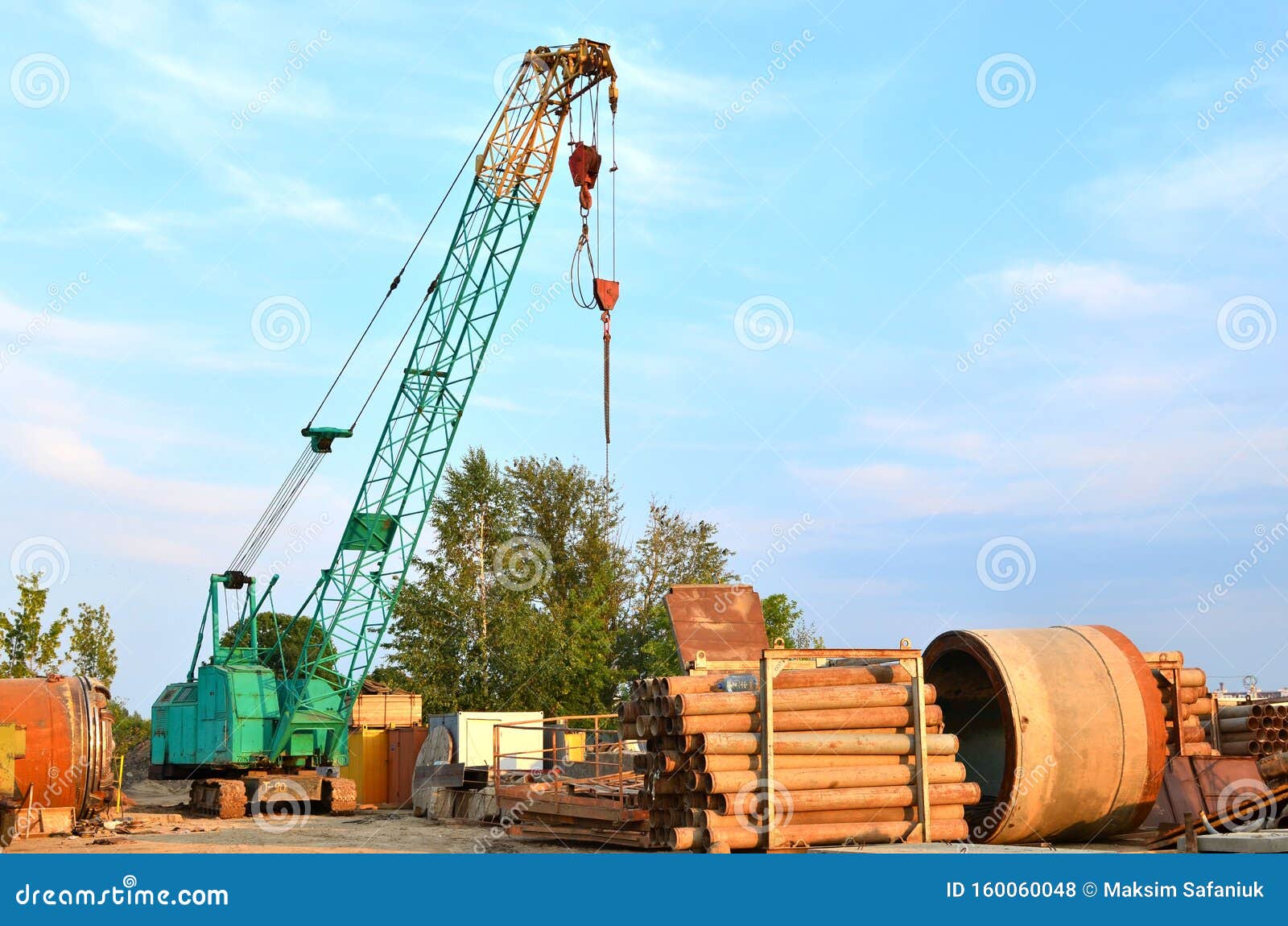 Loading Pipes With Bridge Crane Royalty-Free Stock Image ...