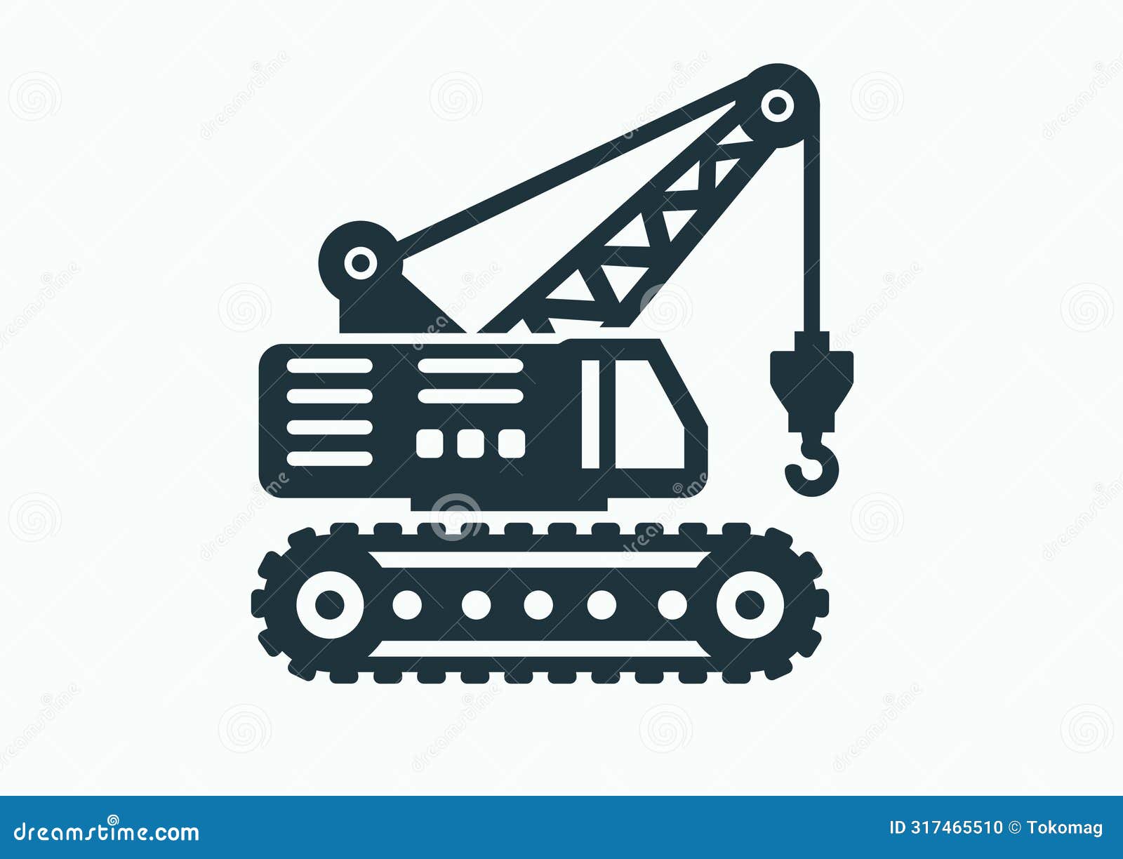 Crawler Crane. Flat Vector Illustration Stock Vector - Illustration of ...