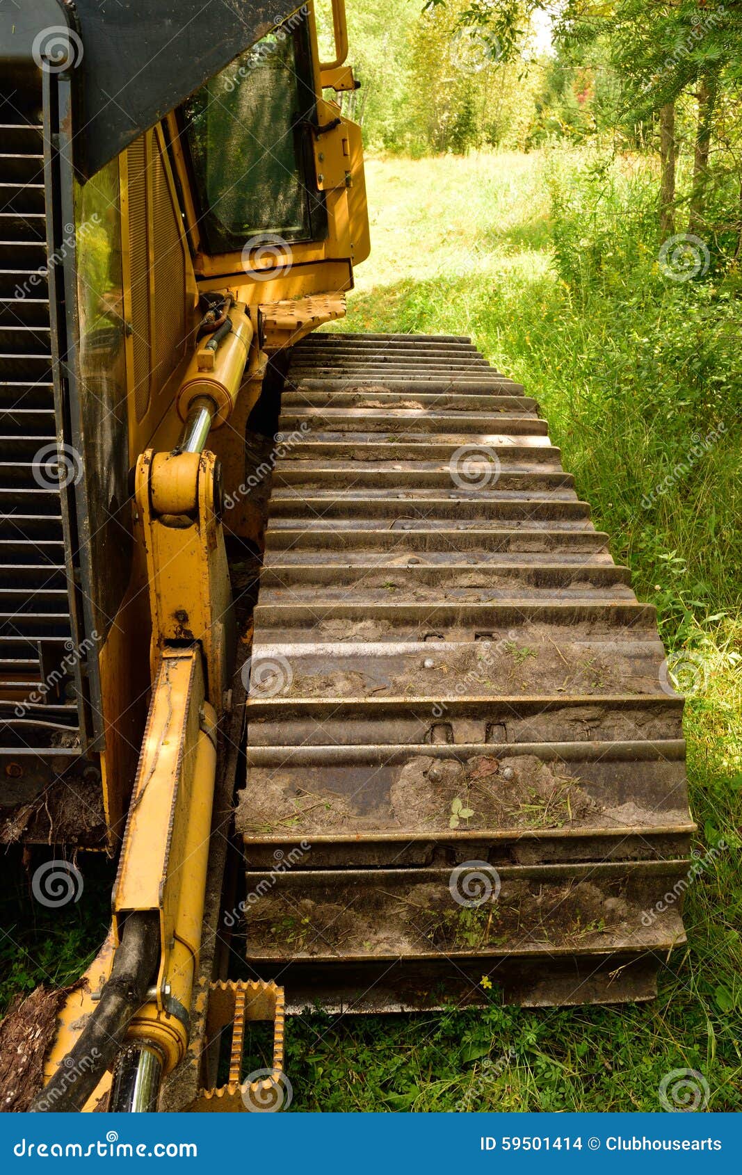 Crawler Dozer Track Pad and Cab Detail Stock Photo - Image of dirt ...