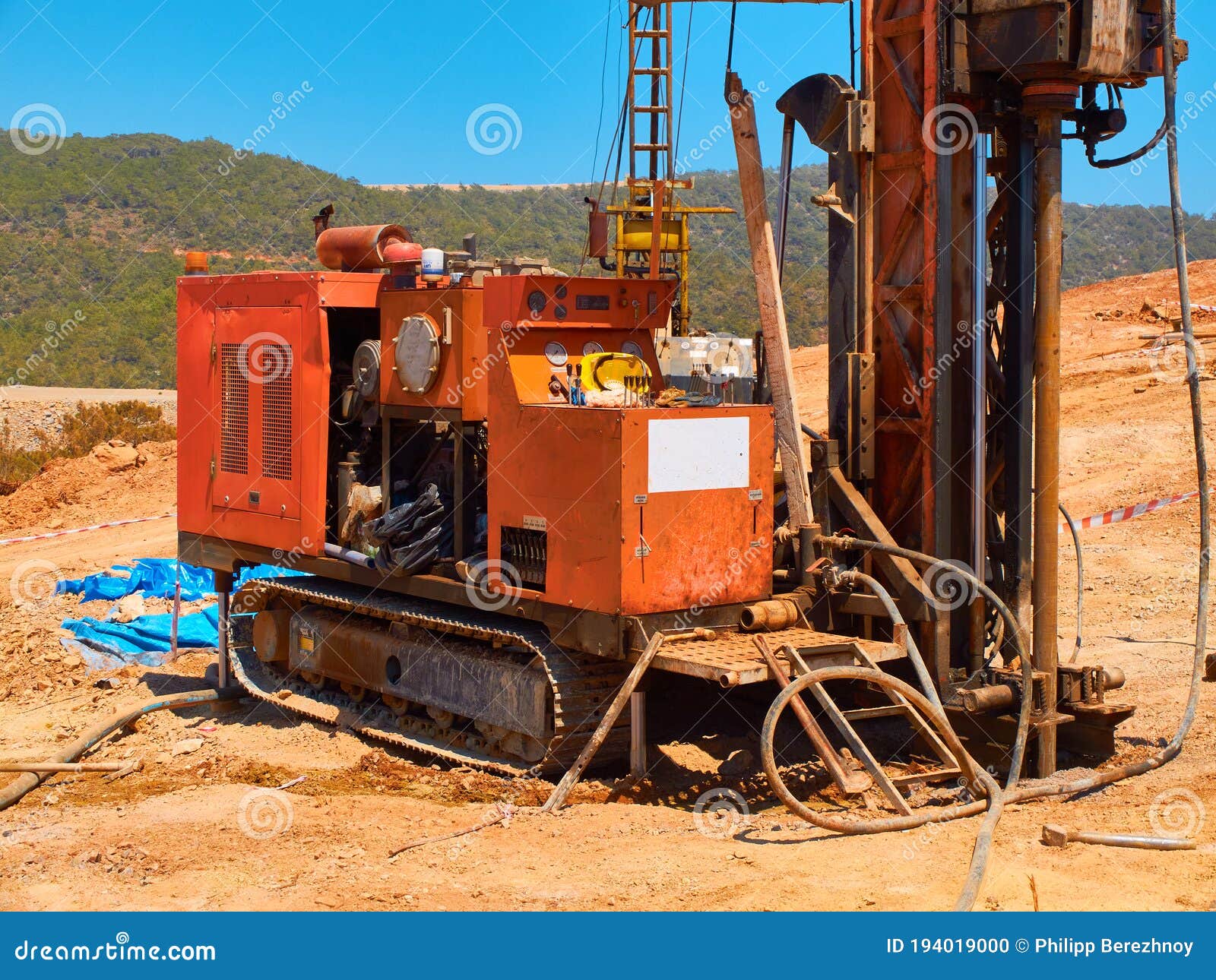 Crawler Drilling Rigs Perform Engineering and Geological Surveys Stock ...