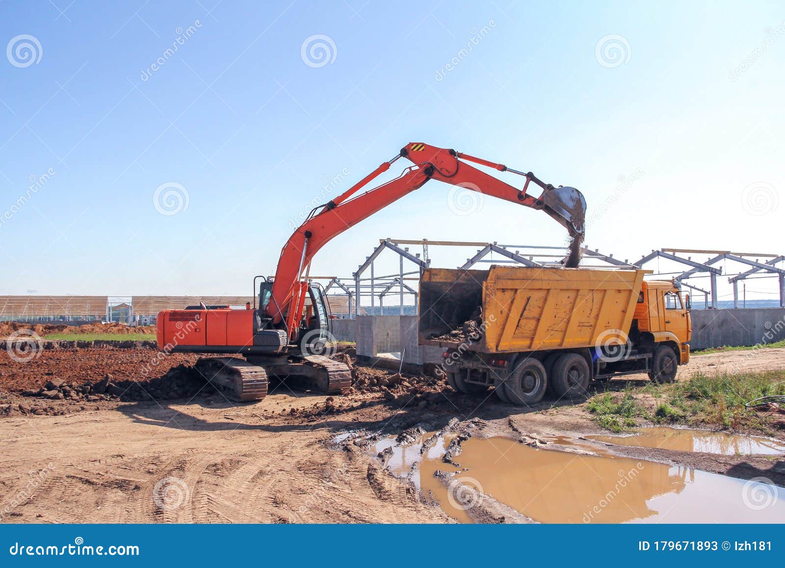 Crawler Excavator at a Construction Site. Special Machinery for ...