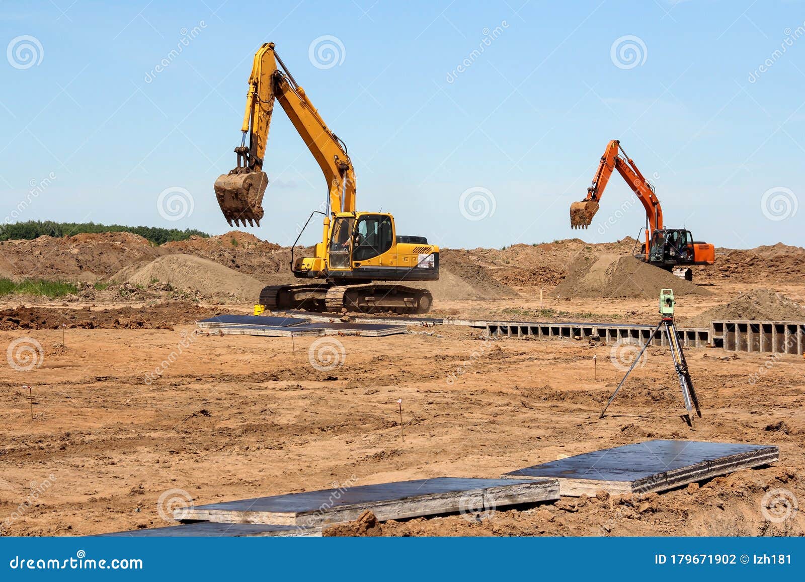 Crawler Excavator at a Construction Site. Special Machinery for ...