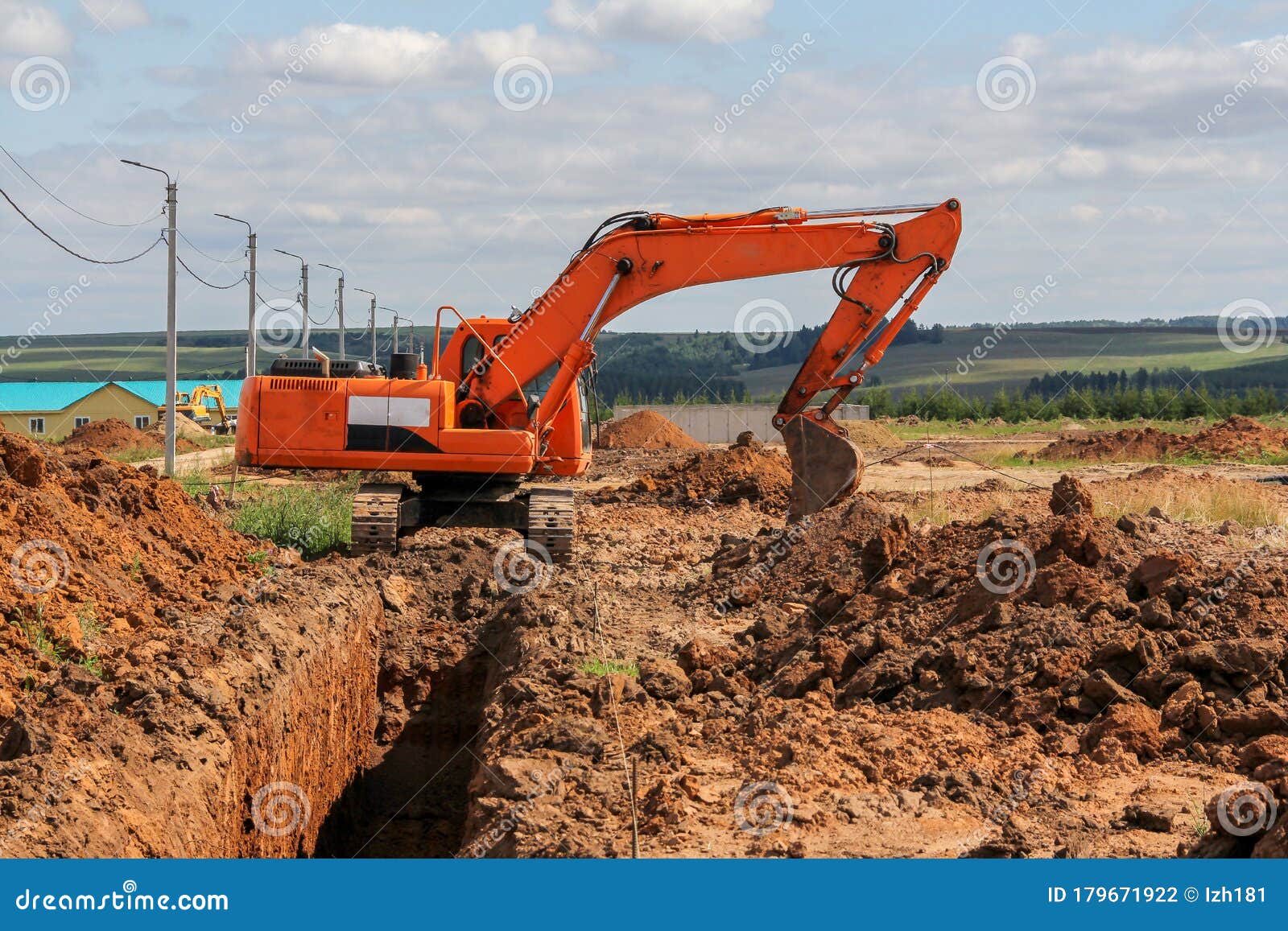 Crawler Excavator at a Construction Site. Special Machinery for ...