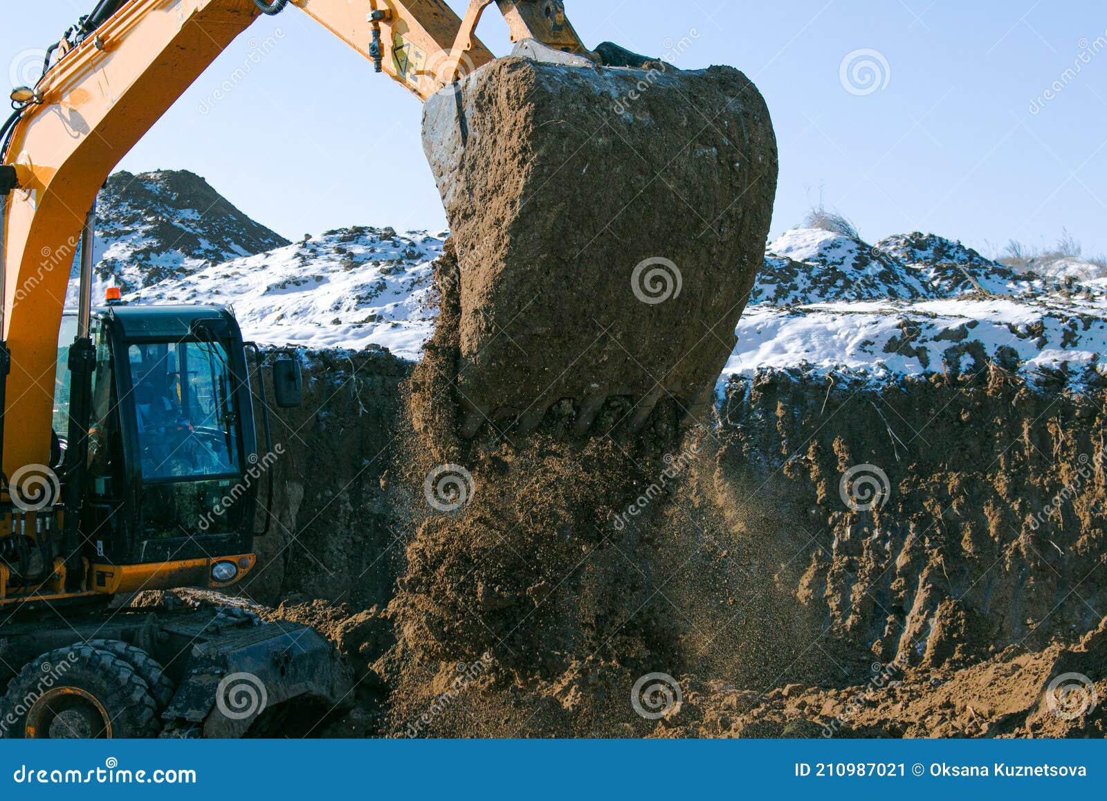 Crawler Excavator. Earth-moving Machine at a Construction Site Stock ...