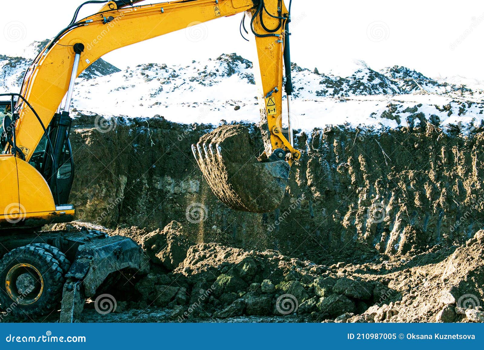Crawler Excavator. Earth-moving Machine at a Construction Site Stock ...