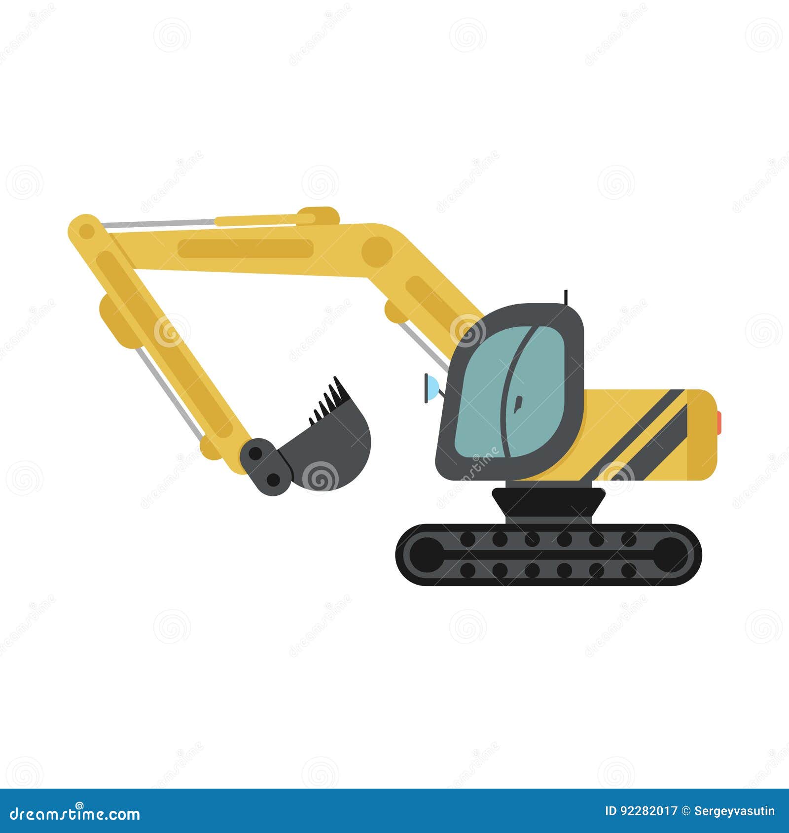 Crawler Excavator Flat Icon Stock Vector - Illustration of flat ...