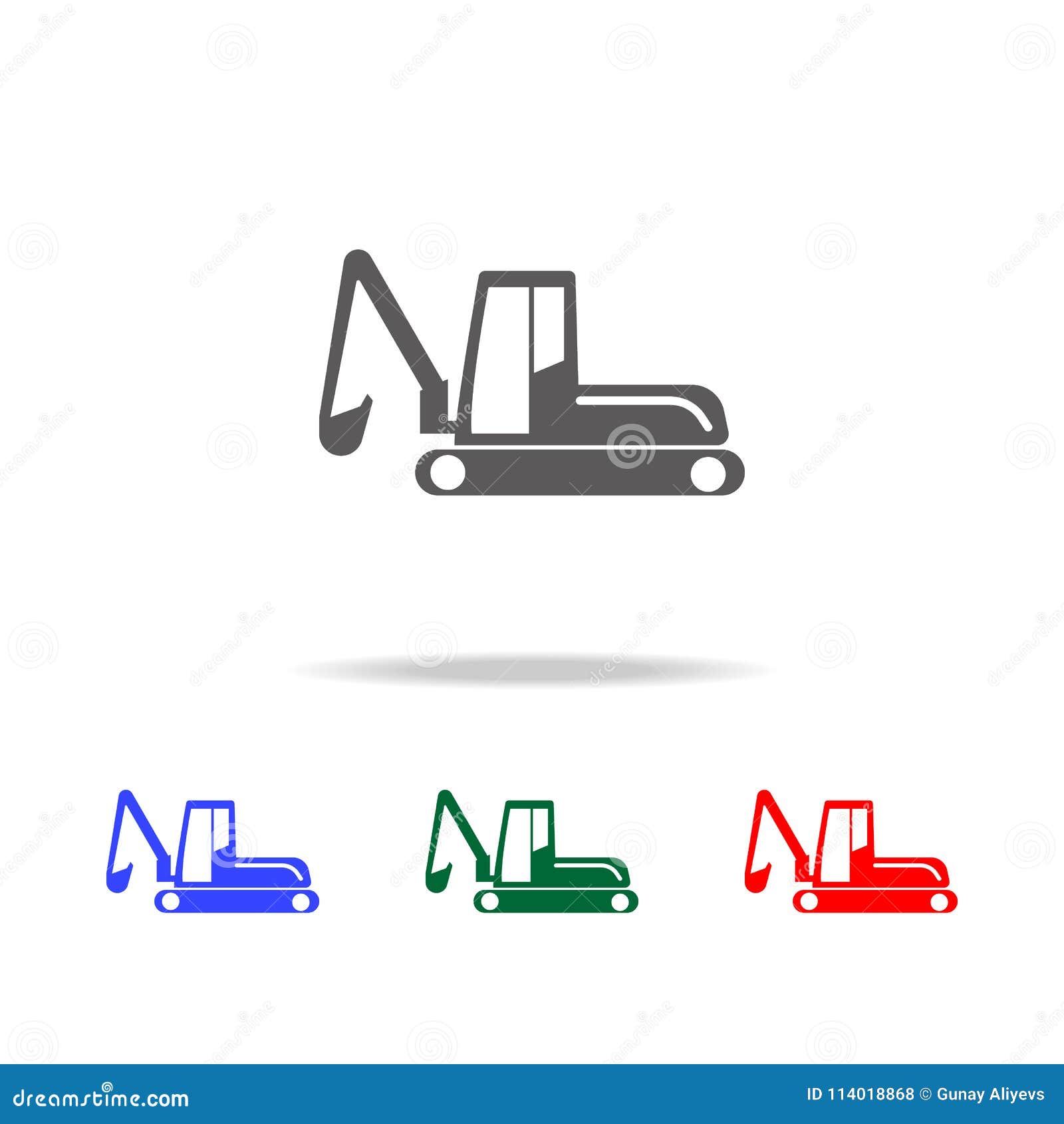 Crawler Excavator Icon. Elements of Construction Tools Multi Colored ...