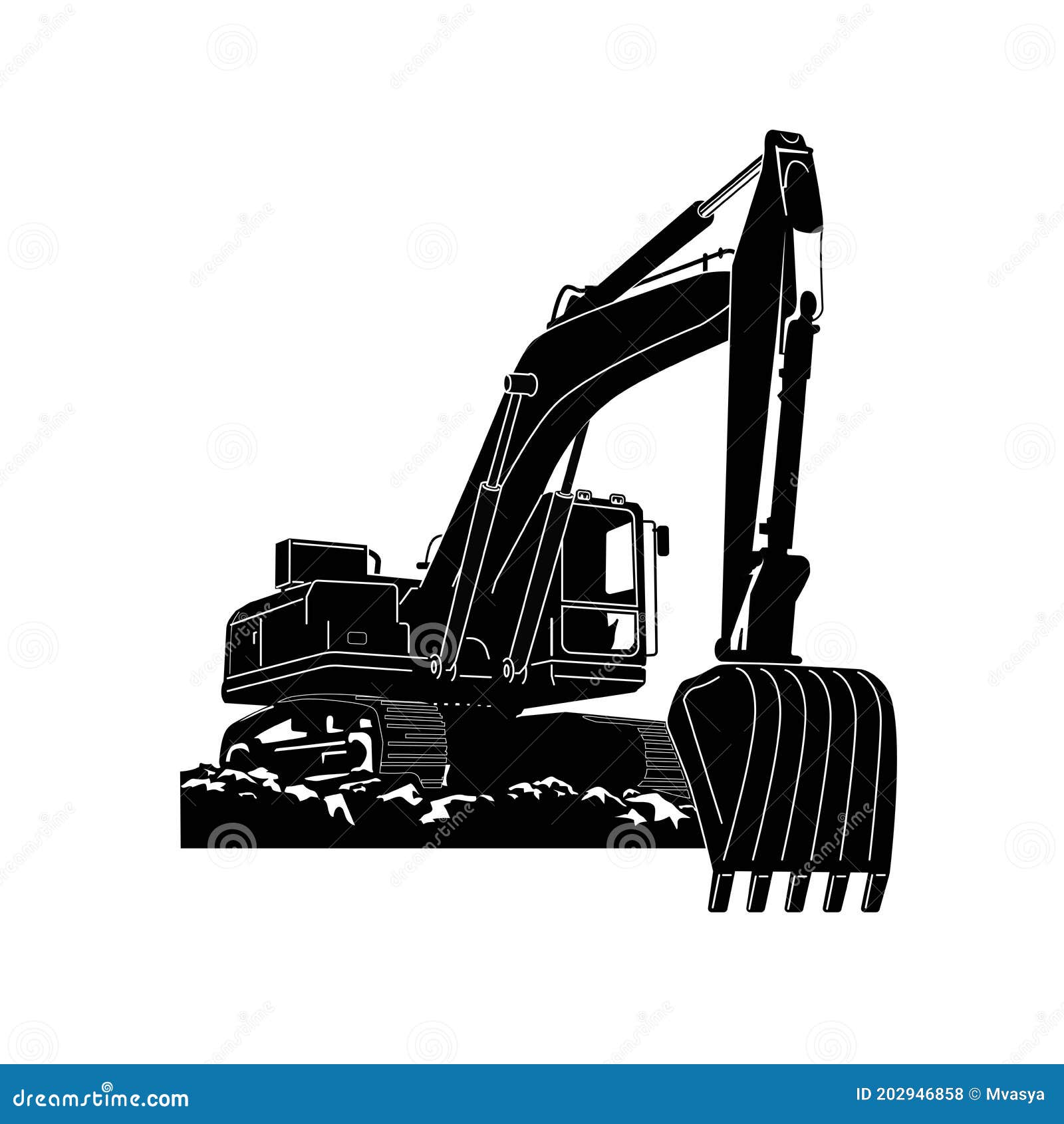 Crawler Excavator Modern Flat Vector Illustration Stock Vector ...