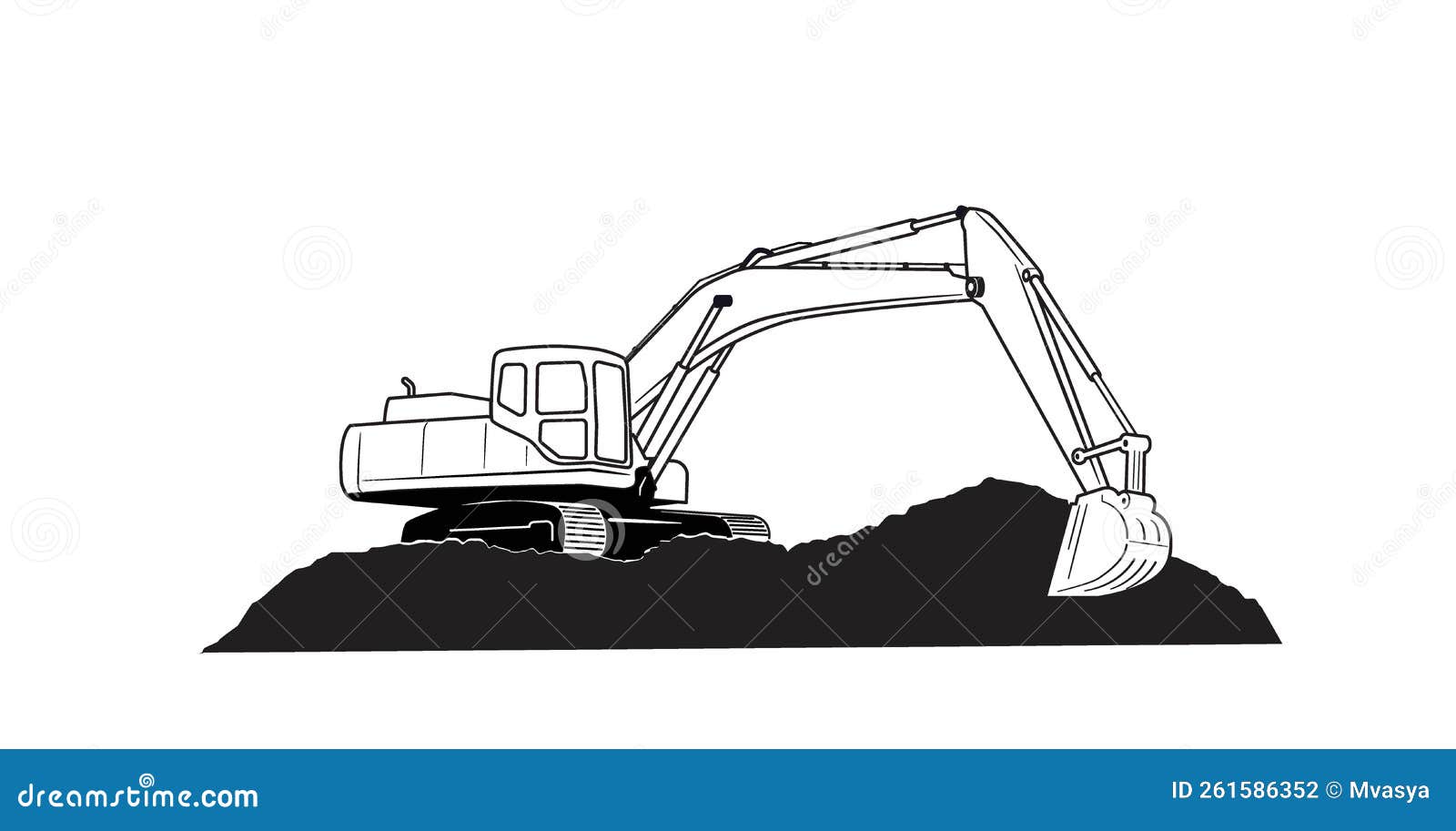 Crawler Excavator Modern Flat Vector Illustration Crawler Excavator ...