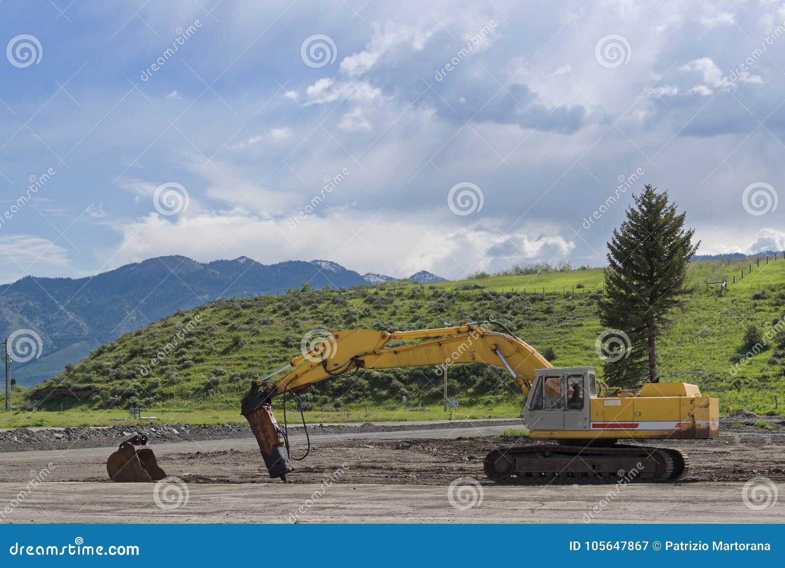 Crawler Excavator Performs Work in a Construction Site Stock Image ...