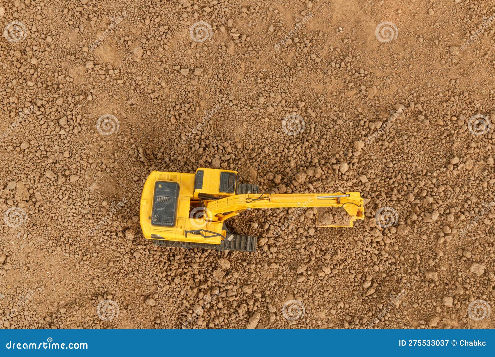 Crawler Excavators are Digging Soil ,Top View Stock Image - Image of ...