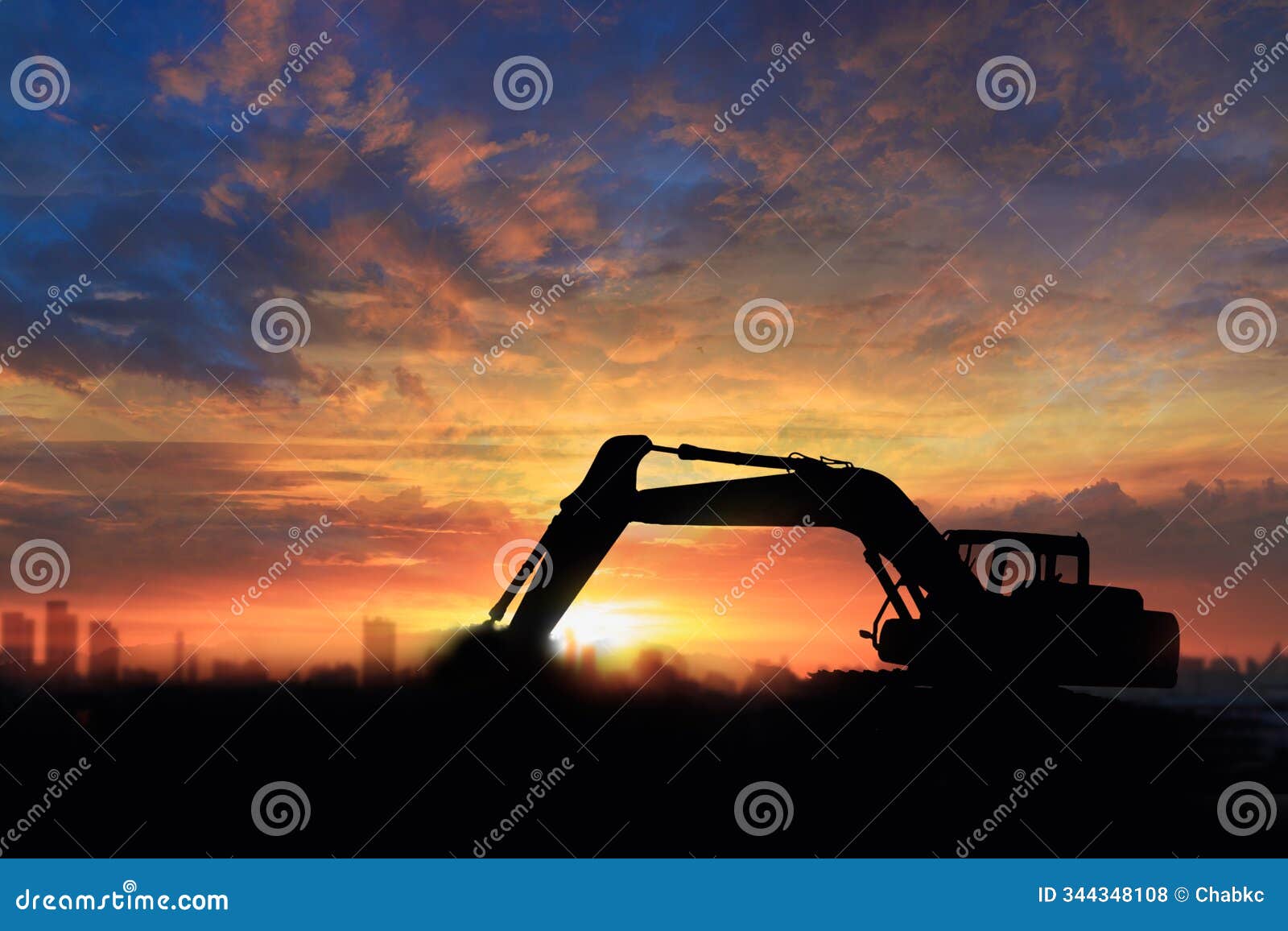 Crawler Excavators Silhouette Stock Image | CartoonDealer.com #341407477
