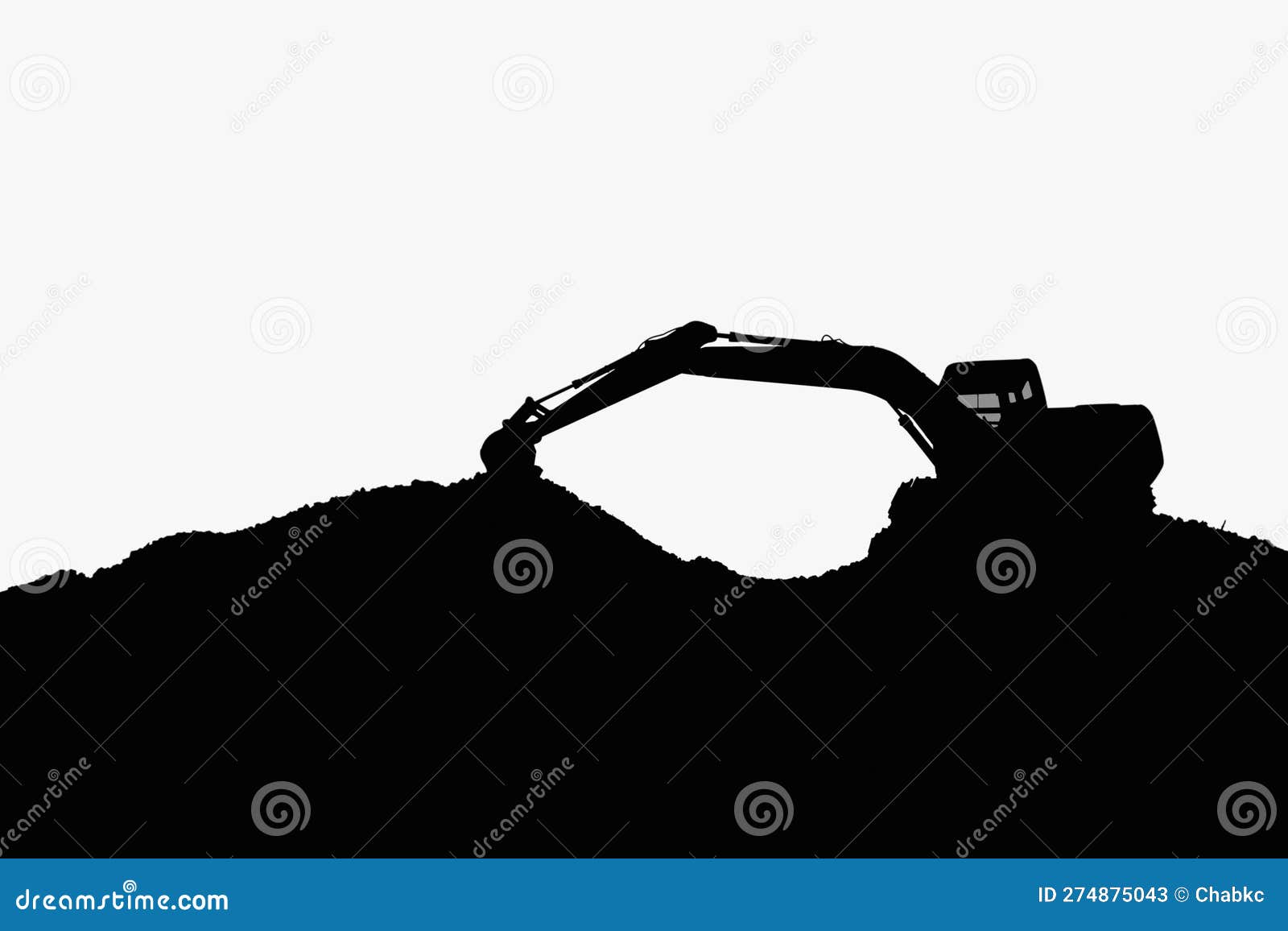 Crawler Excavators Silhouette Are Digging The Soil In The Construction ...