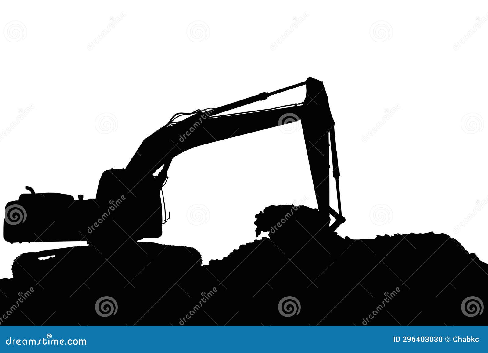 Crawler Excavators Silhouette Are Digging The Soil In The Construction ...