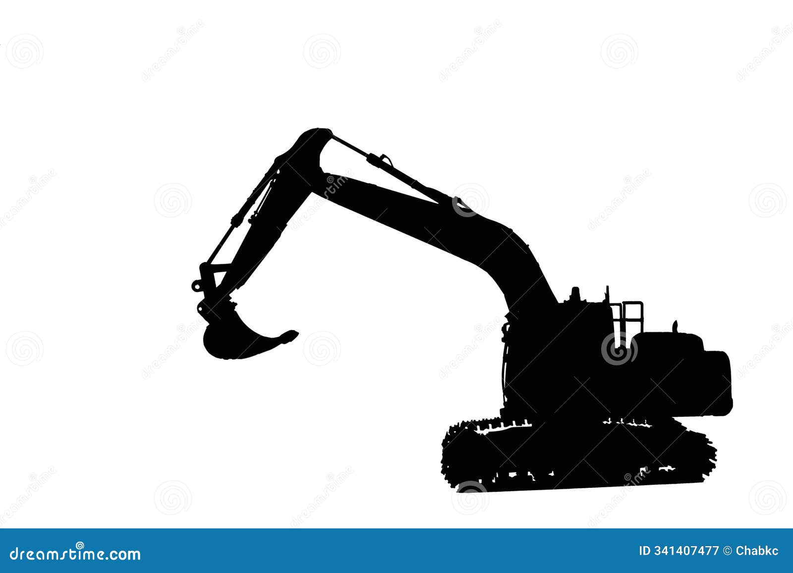 Crawler Excavators Silhouette Are Digging The Soil In The Construction ...