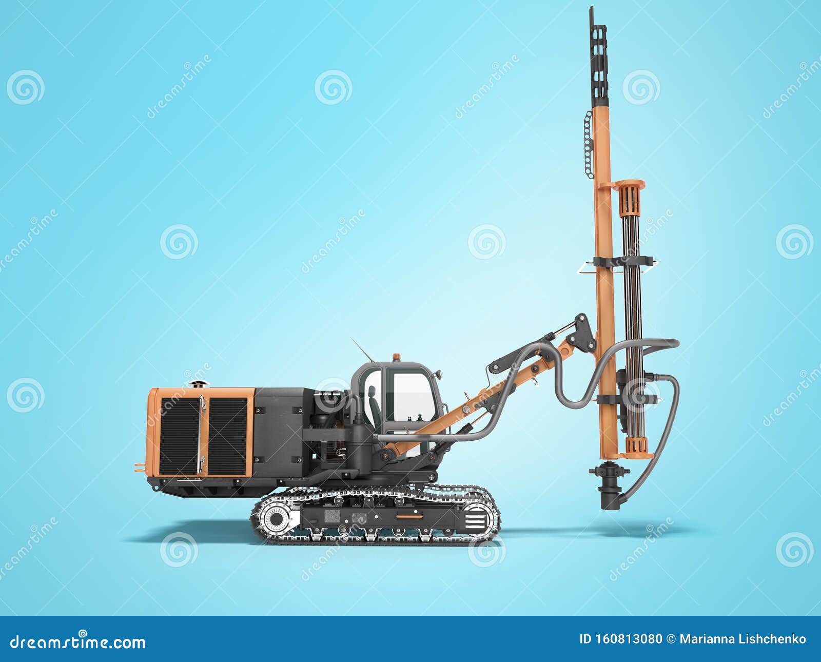 Crawler Mobile Drilling Rig Concept for Construction Work 3d Render on ...