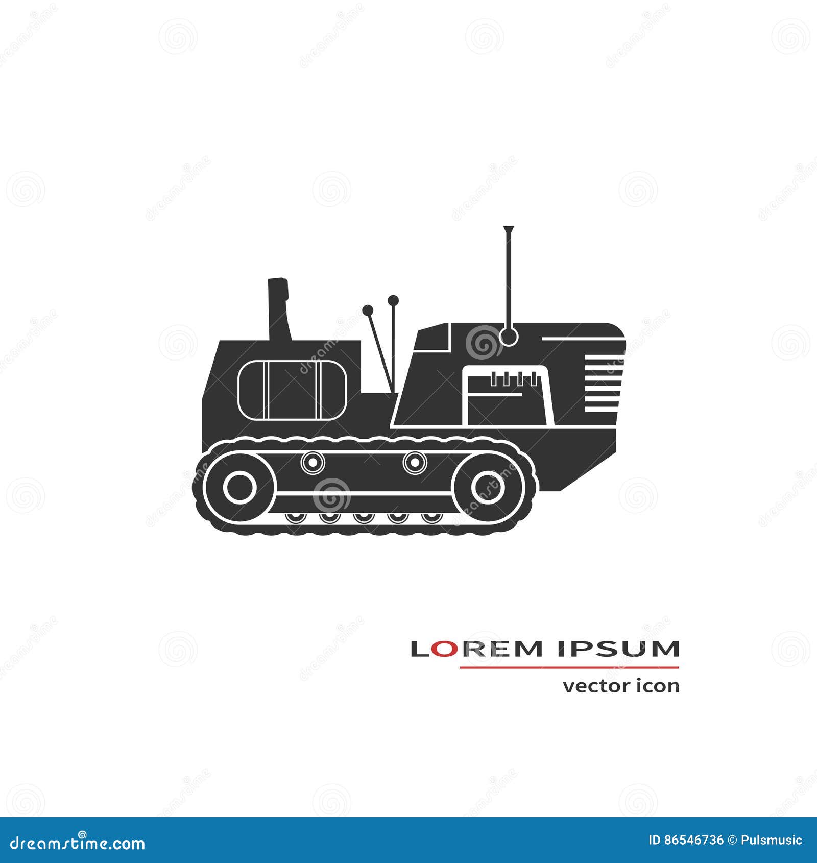 Crawler tractor stock vector. Illustration of tracks - 86546736