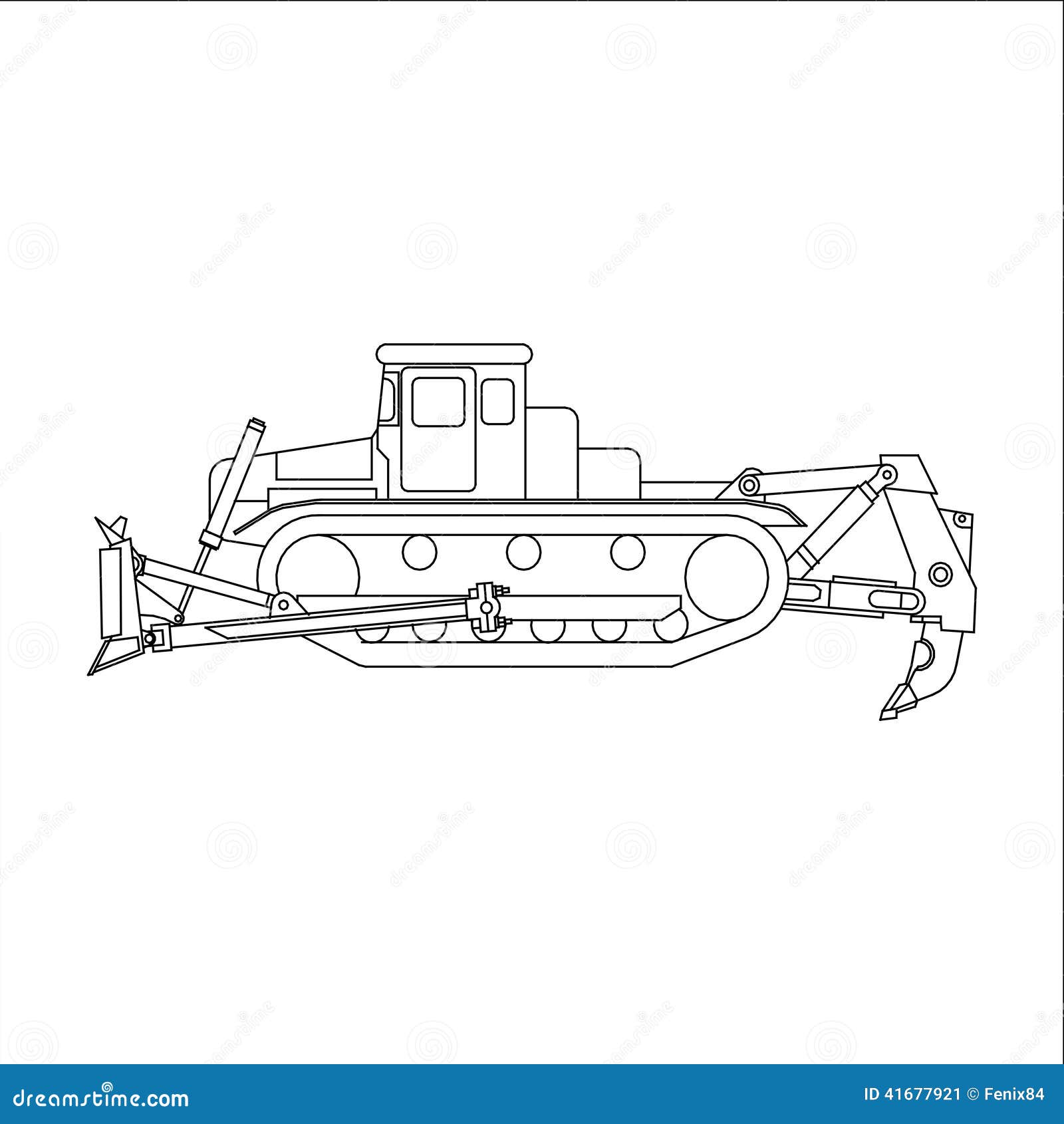 Dozer Blade Hydraulic System Isometric Blueprints Cartoon Vector ...