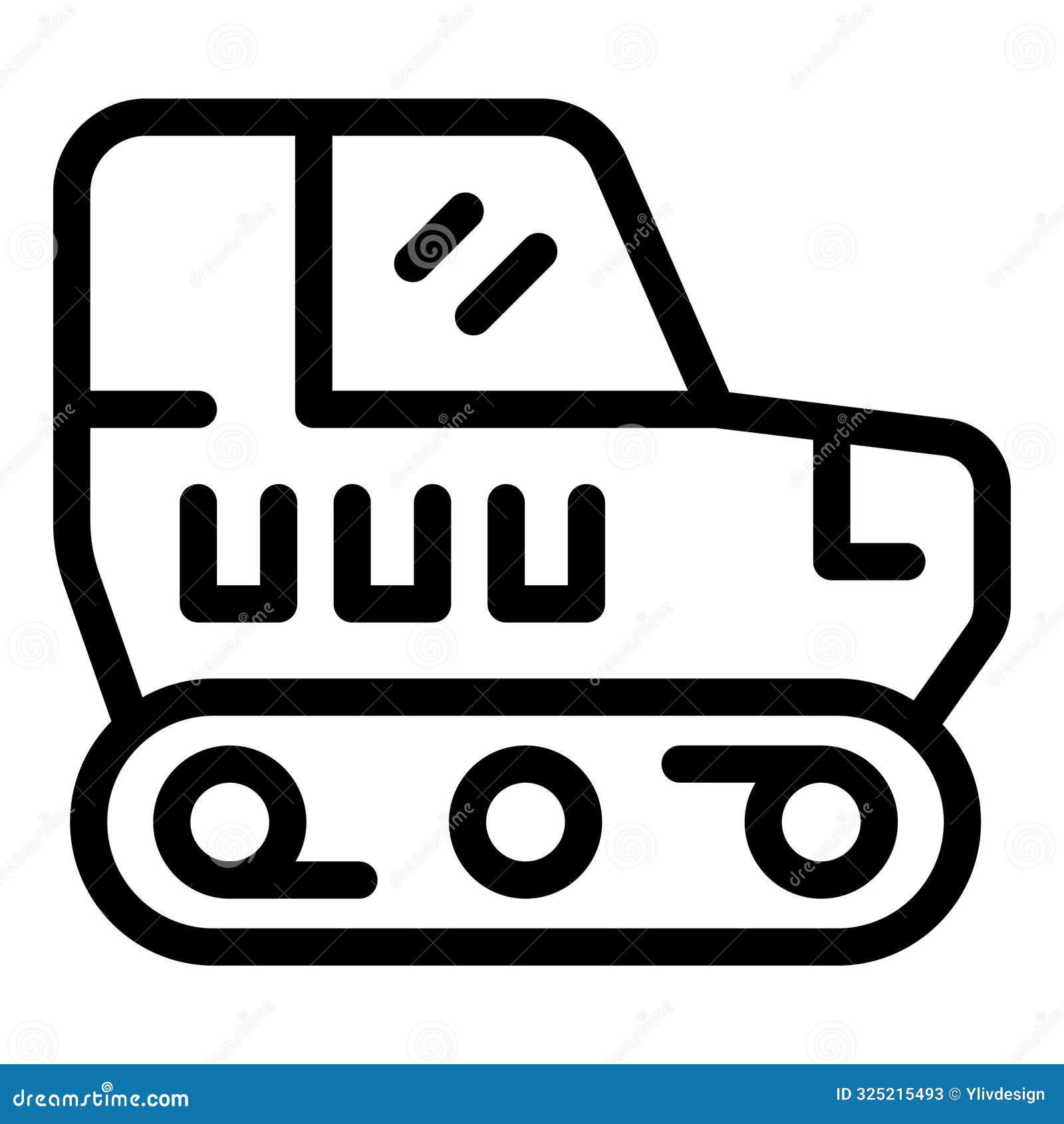 Crawler Tractor Moving on Caterpillar Track Icon Stock Illustration ...
