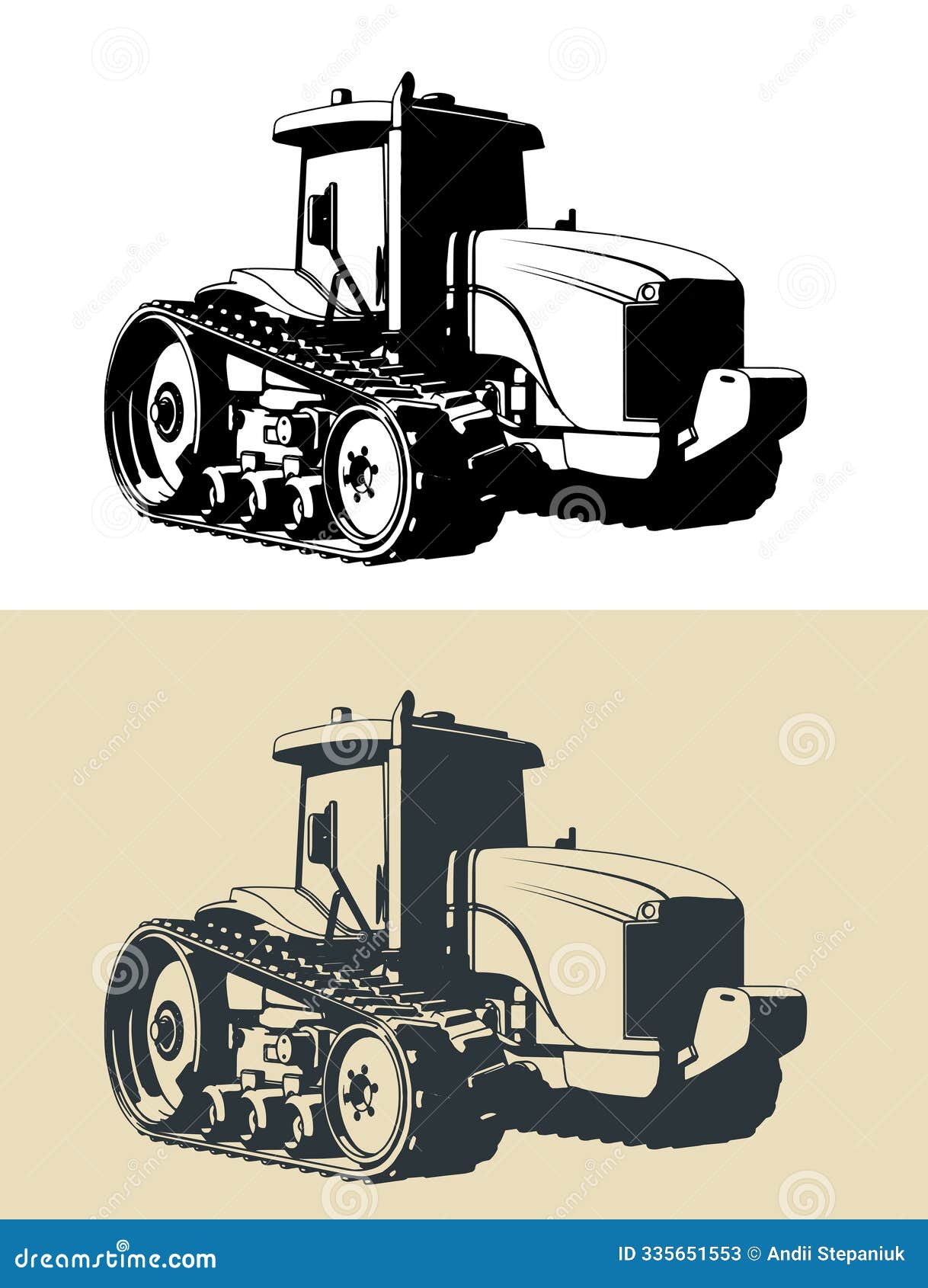 Crawler Tractor Illustrations Stock Illustration - Illustration of ...