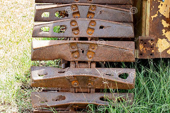 Crawler Wheel of the Old Tractor Stock Photo - Image of metal, mover ...