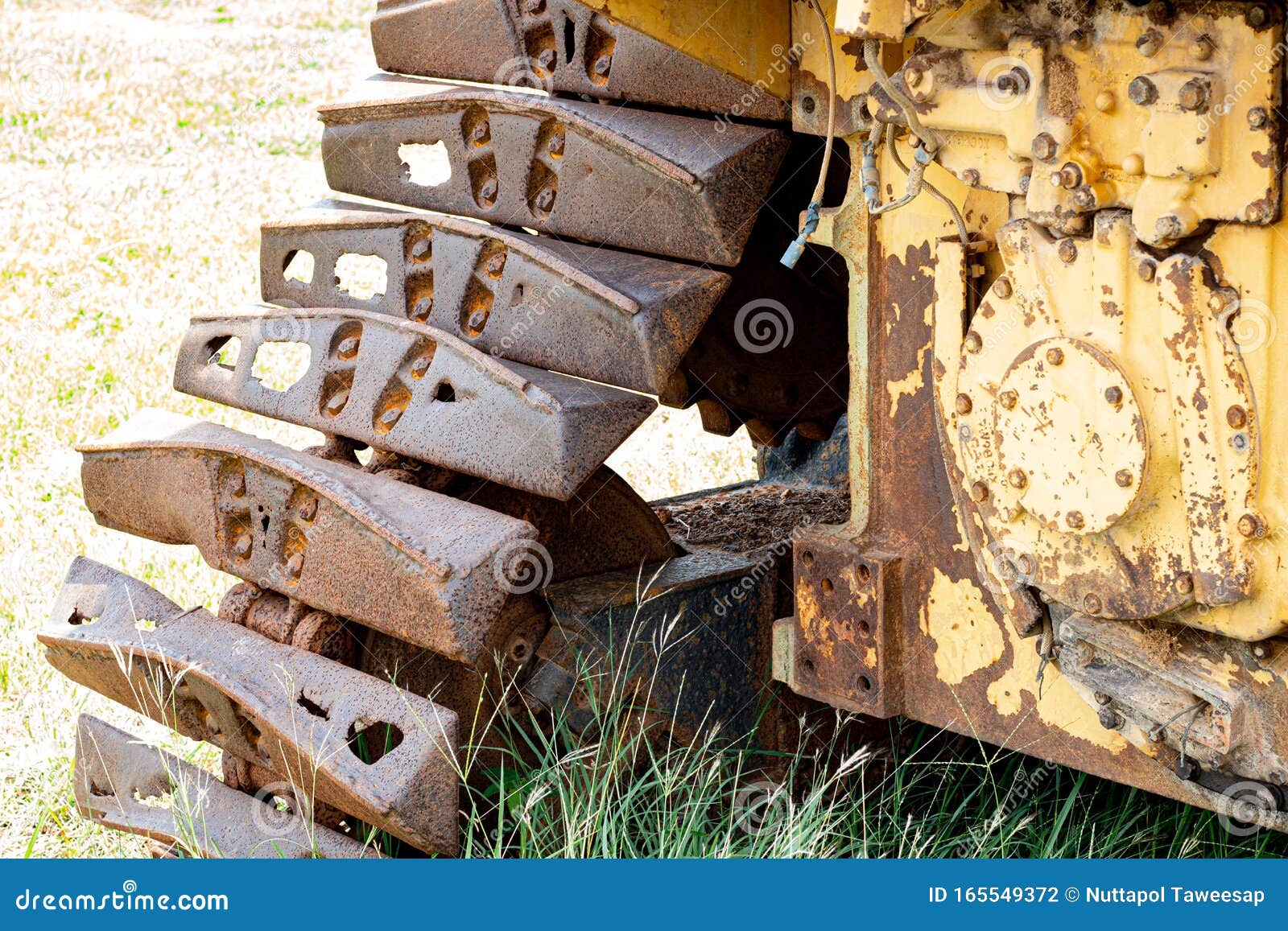 Crawler Wheel of the Old Tractor Stock Photo - Image of powerful ...