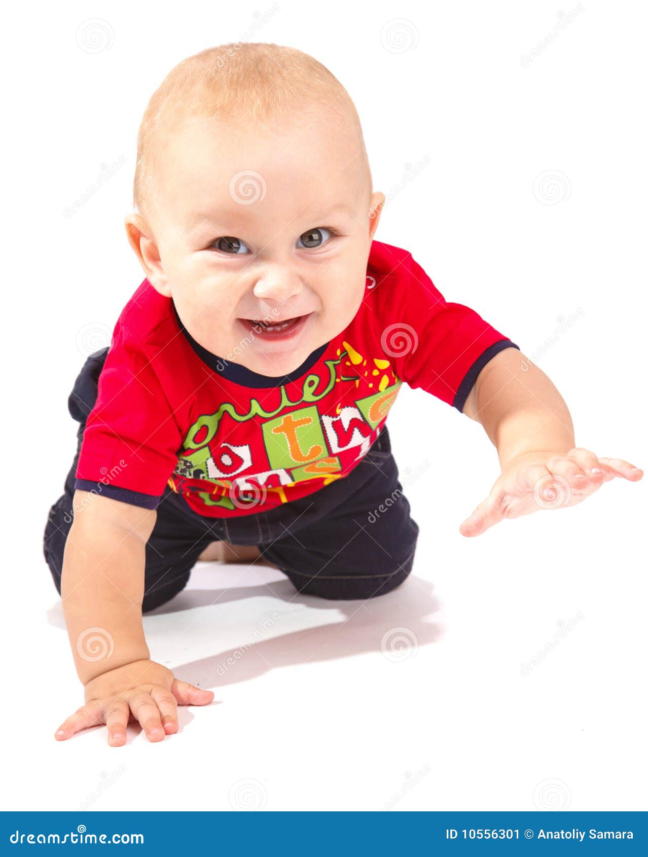 Crawling baby stock image. Image of joyful, cheerful - 10556301