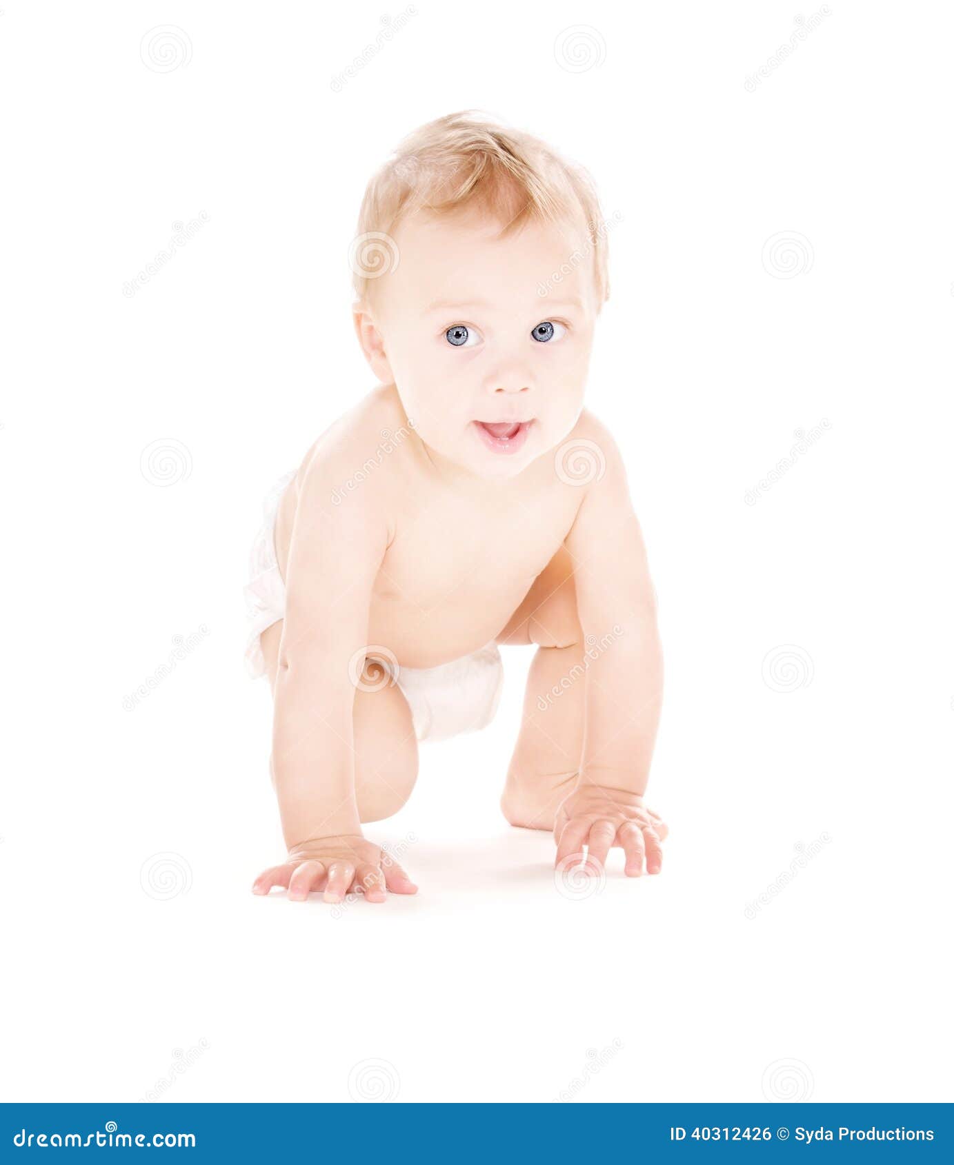 Crawling Baby Boy in Diaper Stock Photo - Image of joyful, infant: 40312426