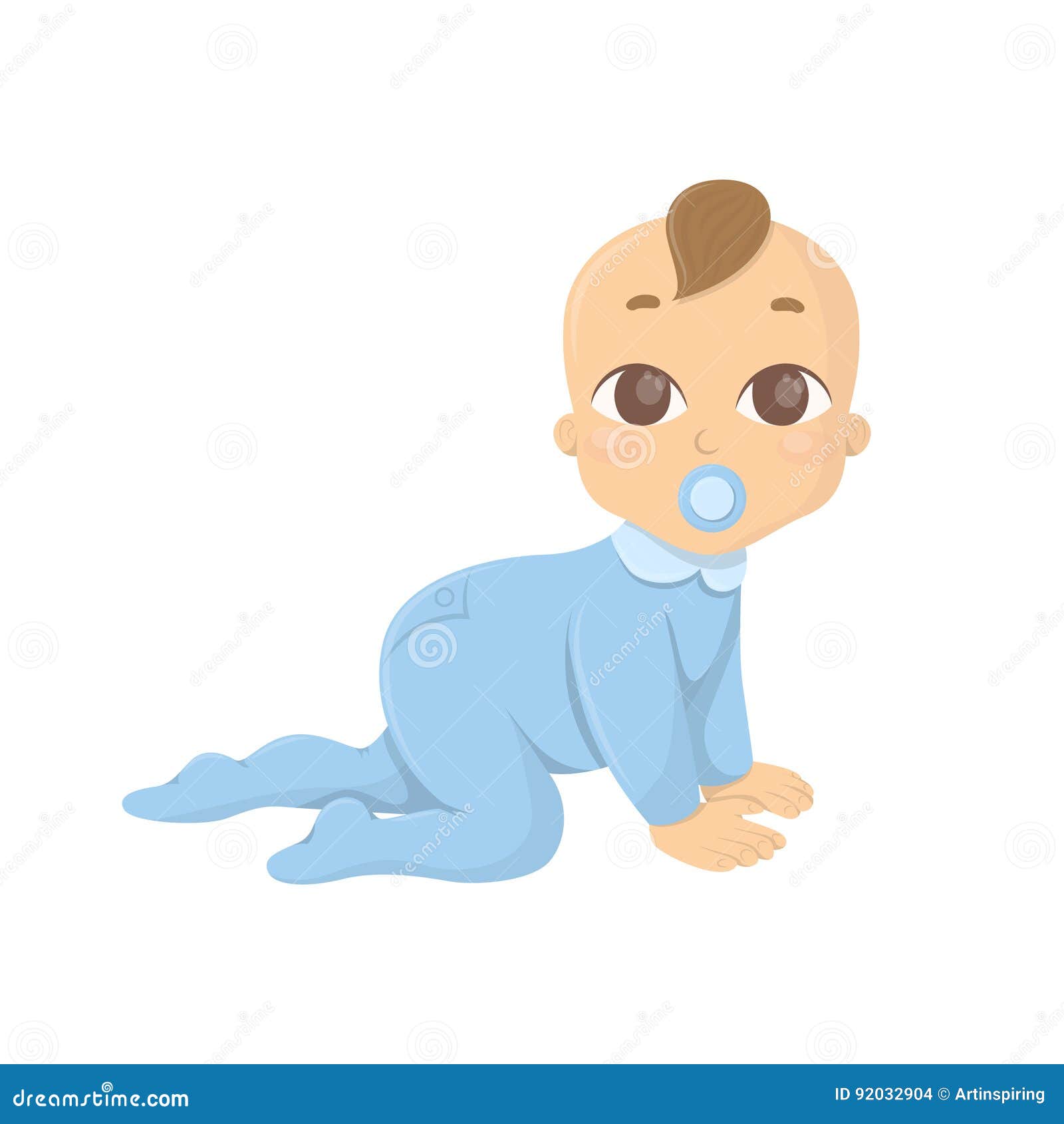 Crawling Baby Continuous One Single Line Hand Draw Isolated On White ...