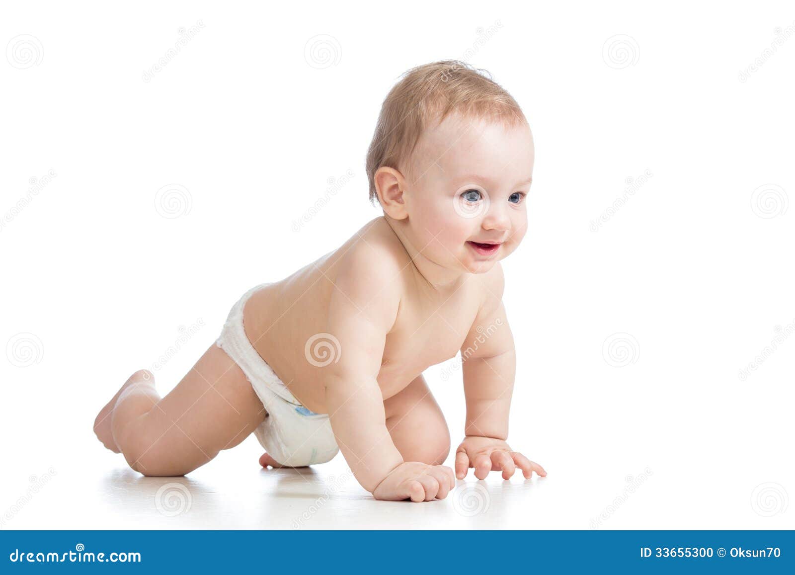 Crawling Baby or Child or Kid Stock Photo - Image of floor, eyes: 33655300