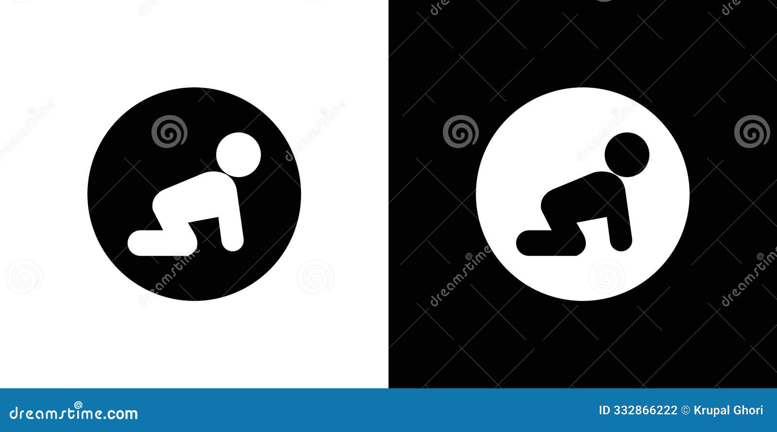 Crawling Baby Icon Logo Set Vector Stock Vector - Illustration of ...