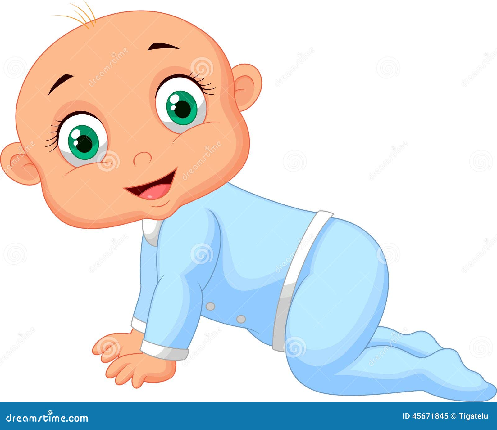 Crawling Baby Vector Outline Hand Drawing, Coloring, Sketch. Black And ...