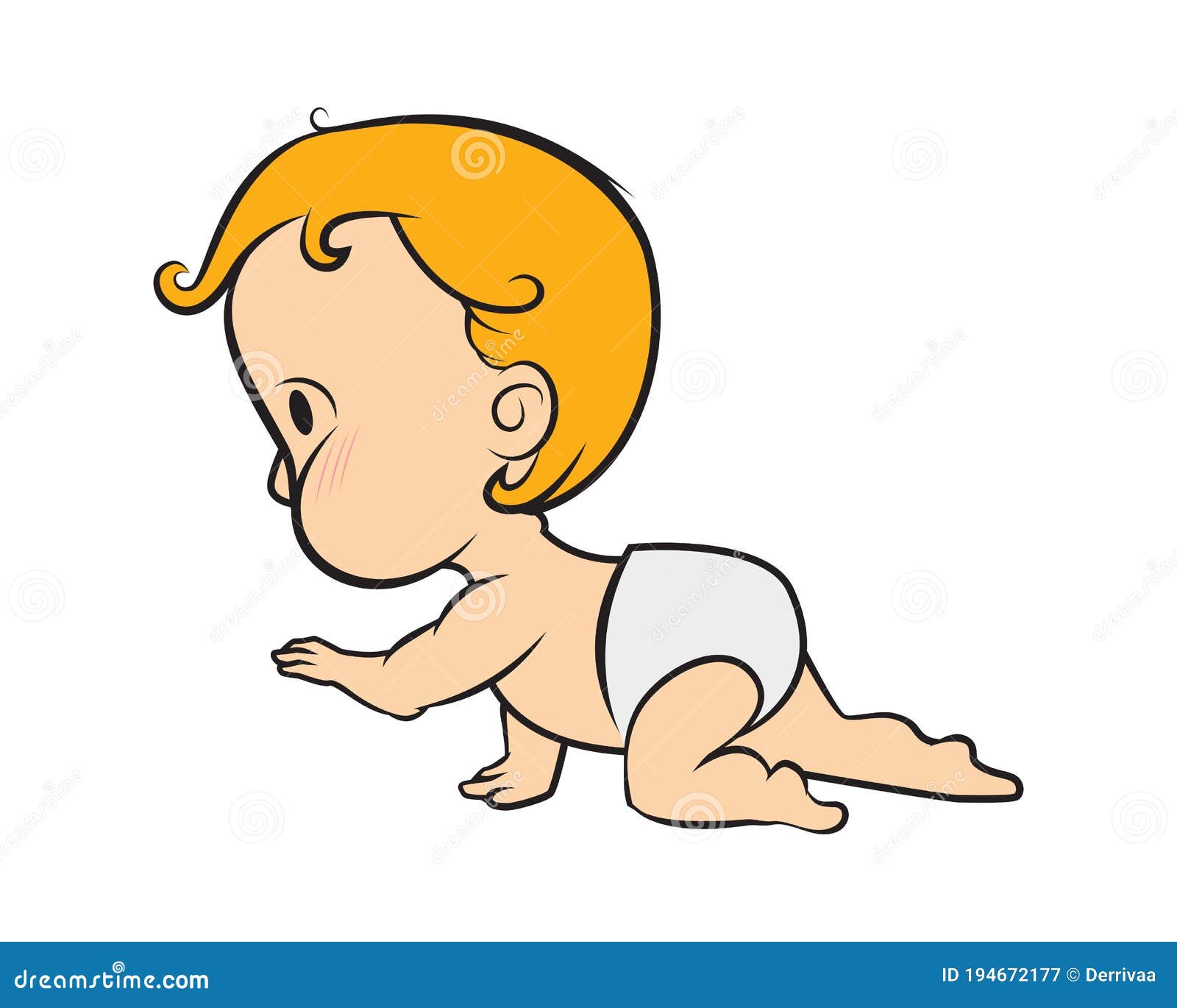 Crawling Baby Illustration with Cartoon Style Stock Vector ...