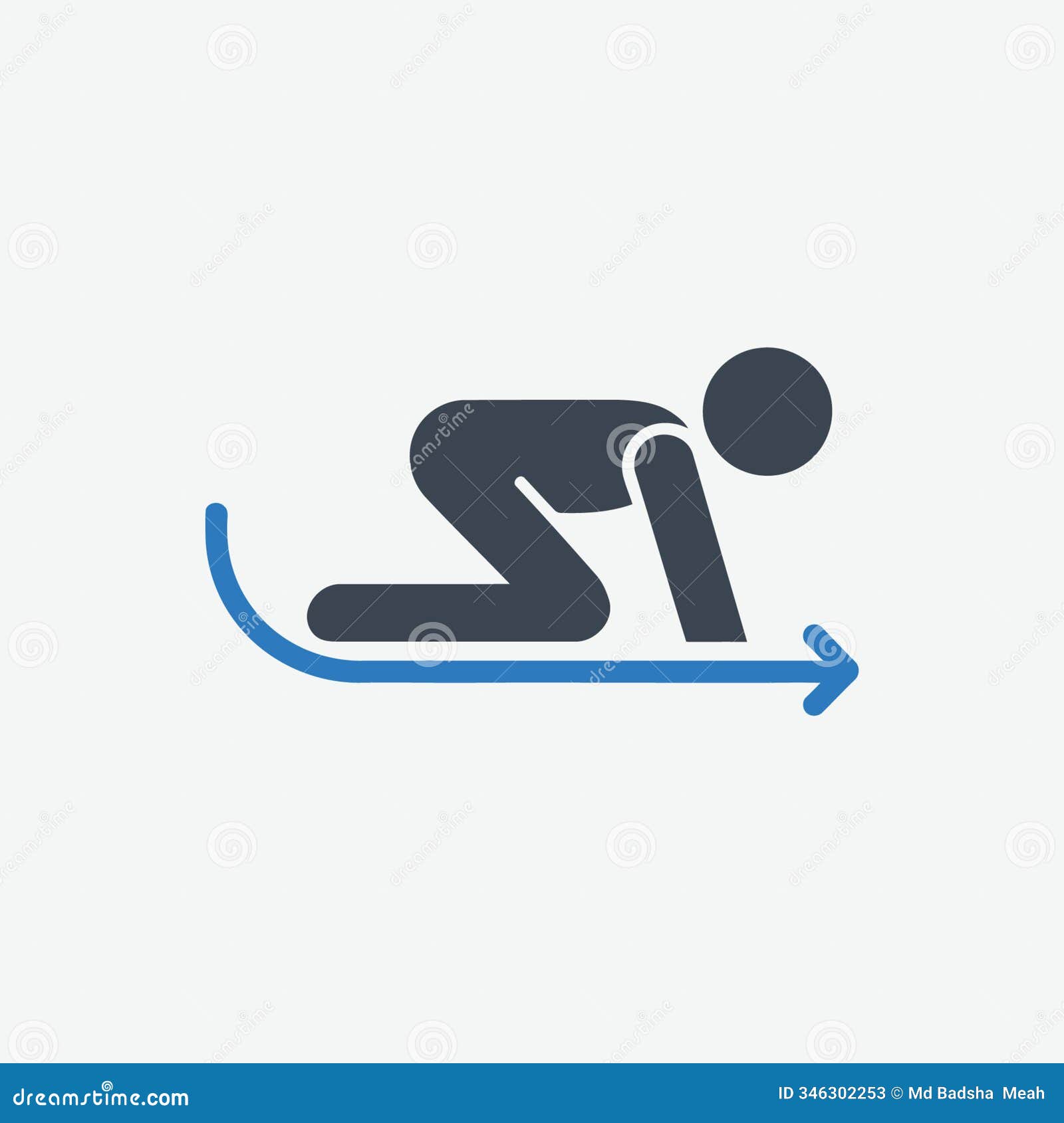Crawling curved path icon stock illustration. Illustration of path ...