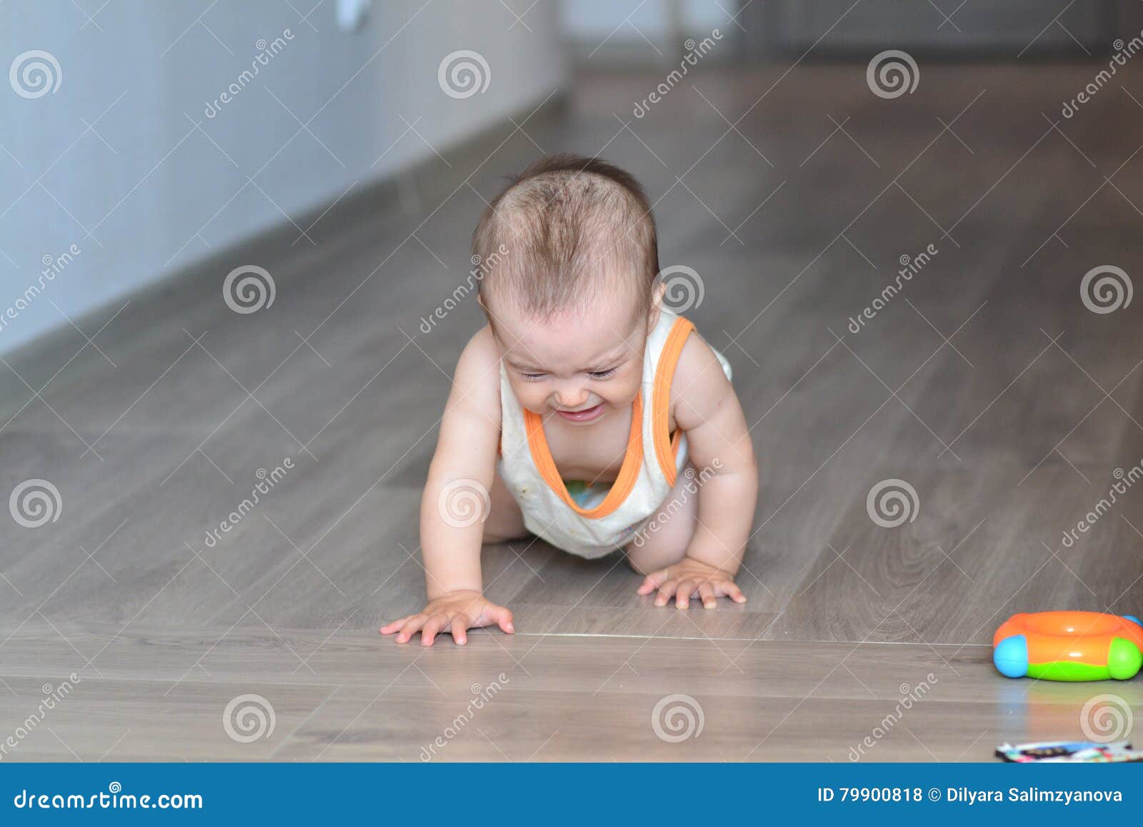 Crawling on the Floor Crying Child Stock Photo - Image of child, floor ...
