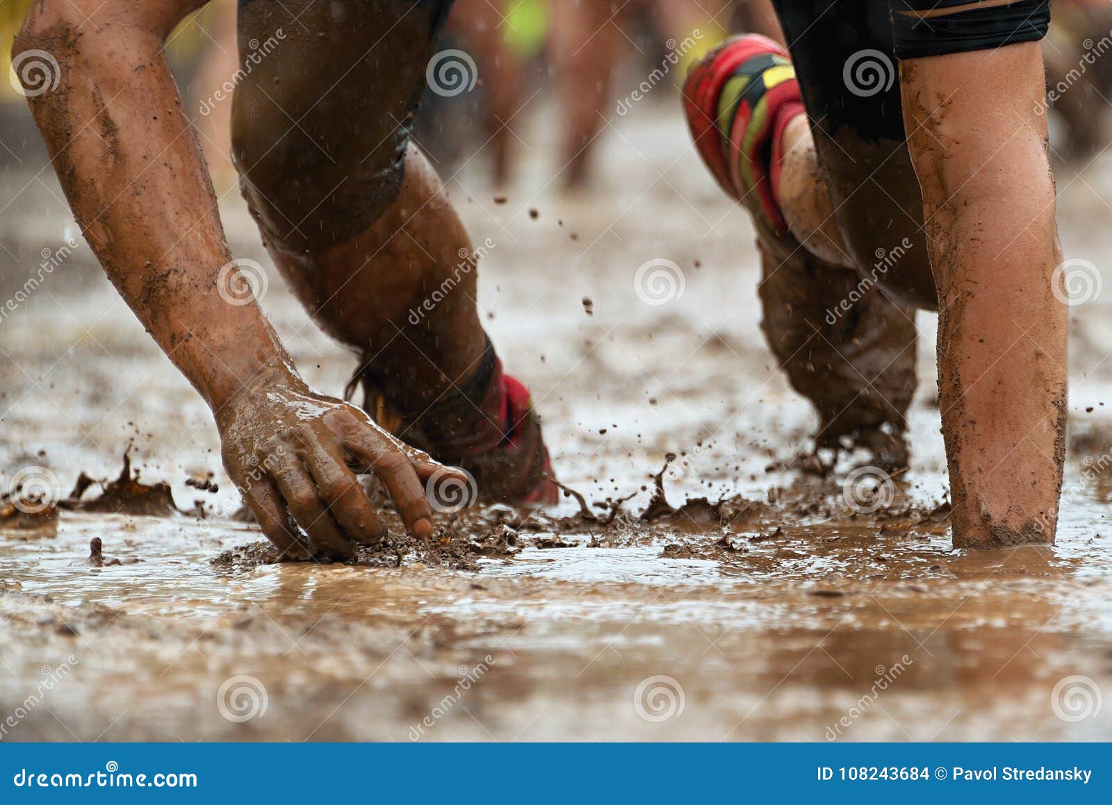 Mud race runners stock photo. Image of runner, dirt - 108243684