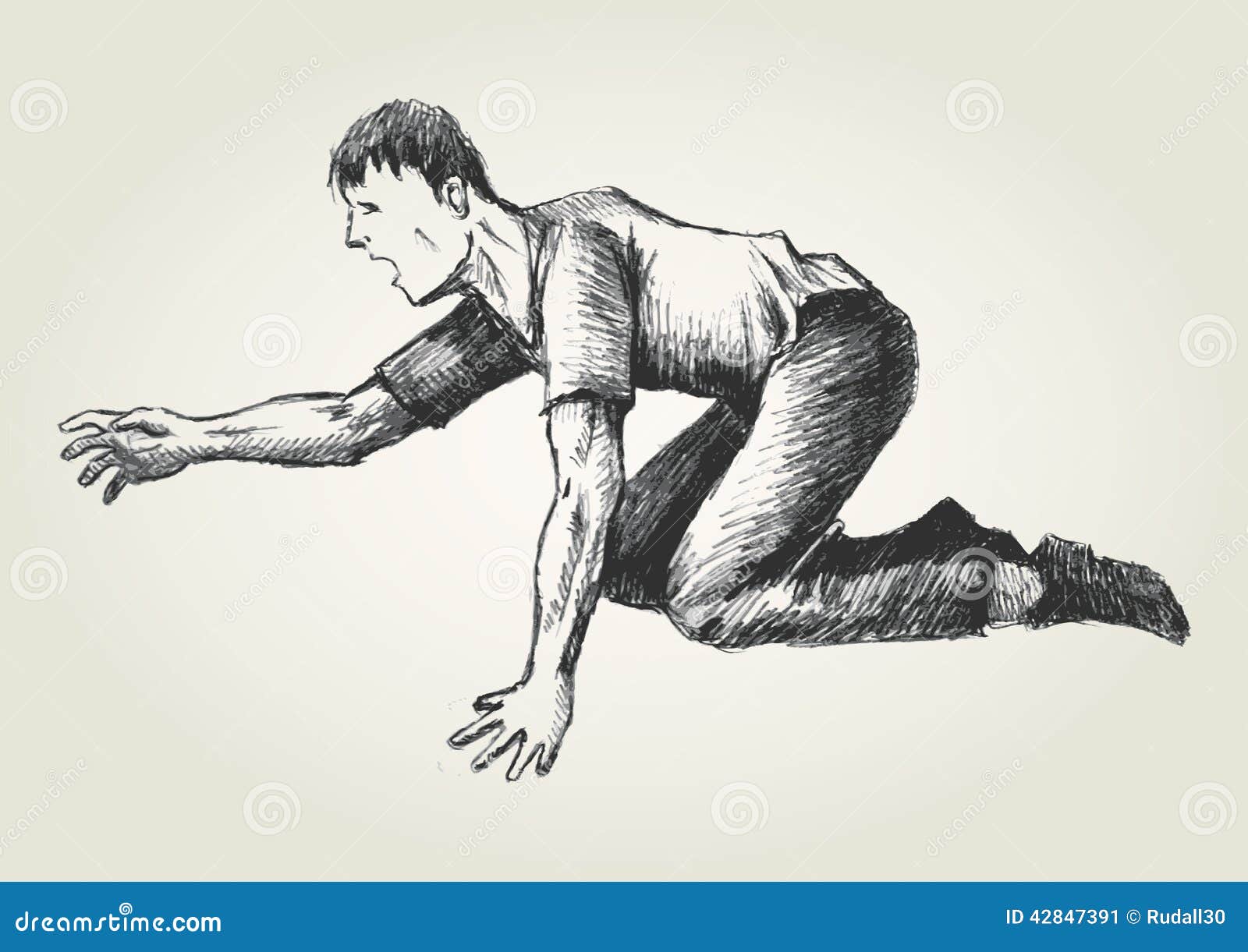 3d Man Crawling To The Help Button Royalty-Free Stock Image ...