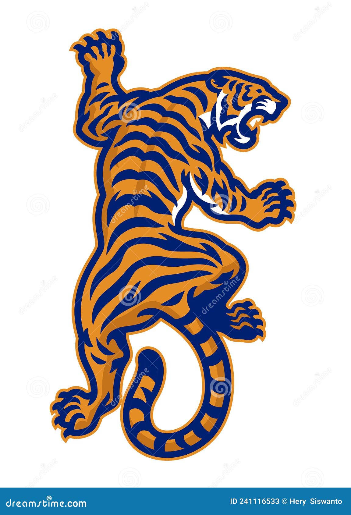 Crawling Tiger Mascot for Sport Logo Stock Vector - Illustration of ...