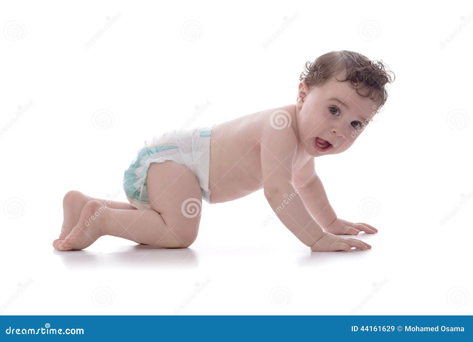 Crawling Young Baby Looking at Camera Stock Image - Image of healthy ...