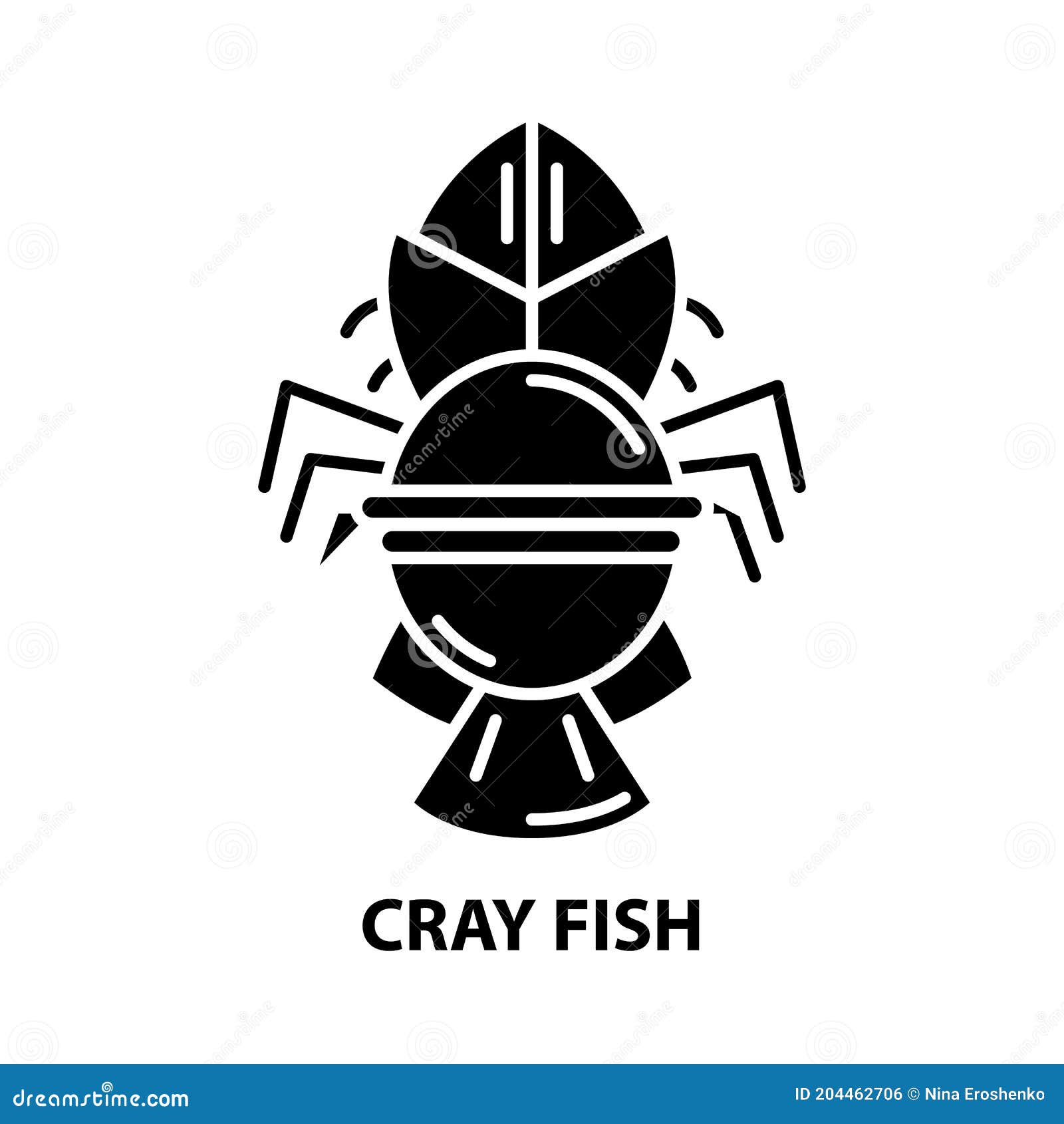 Cray Fish Icon, Black Vector Sign With Editable Strokes, Concept ...