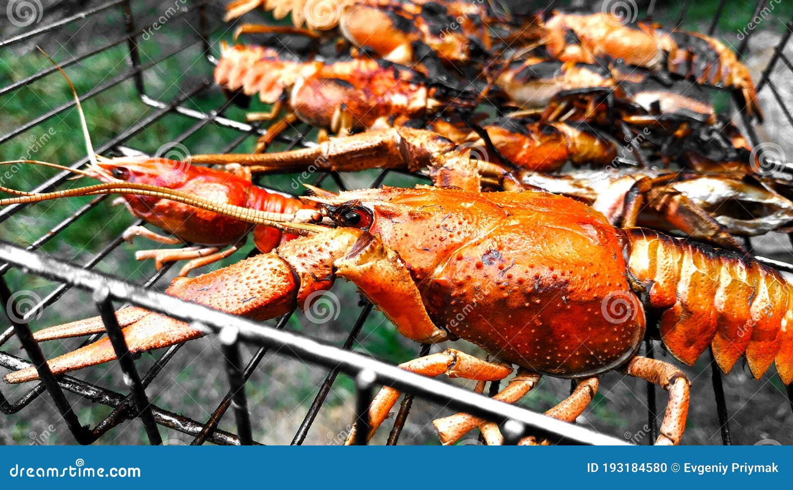 Crayfish BBQ Grill Steaming Stock Photo - Image of restaurant, meat ...
