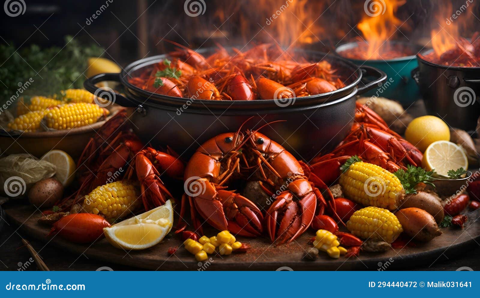 Crayfish Boil: Highlight a Crayfish Boil, with a Steaming Pot of ...