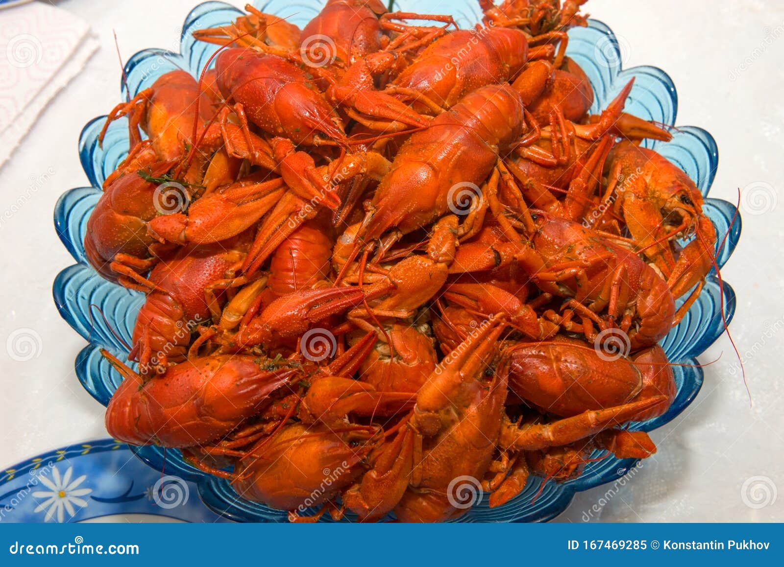 Dish with boiled crayfish stock image. Image of dish - 167469285