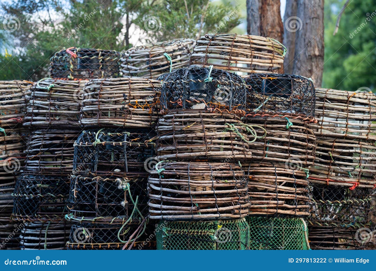 Crayfish Cray Pots Stacked Up in Tasmania Australia in Spring Stock ...